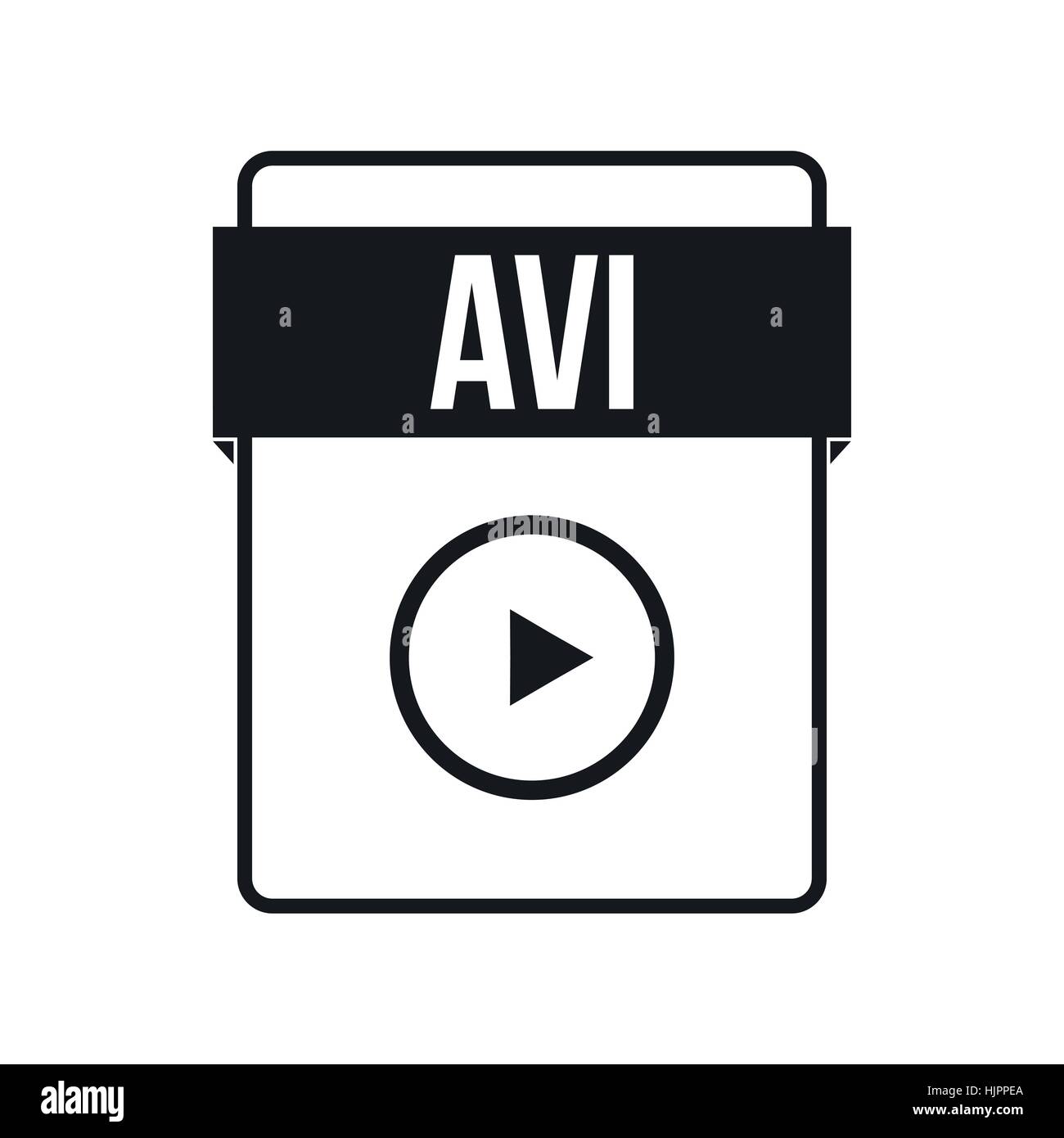 AVI file icon in simple style on a white background Stock Vector Image ...