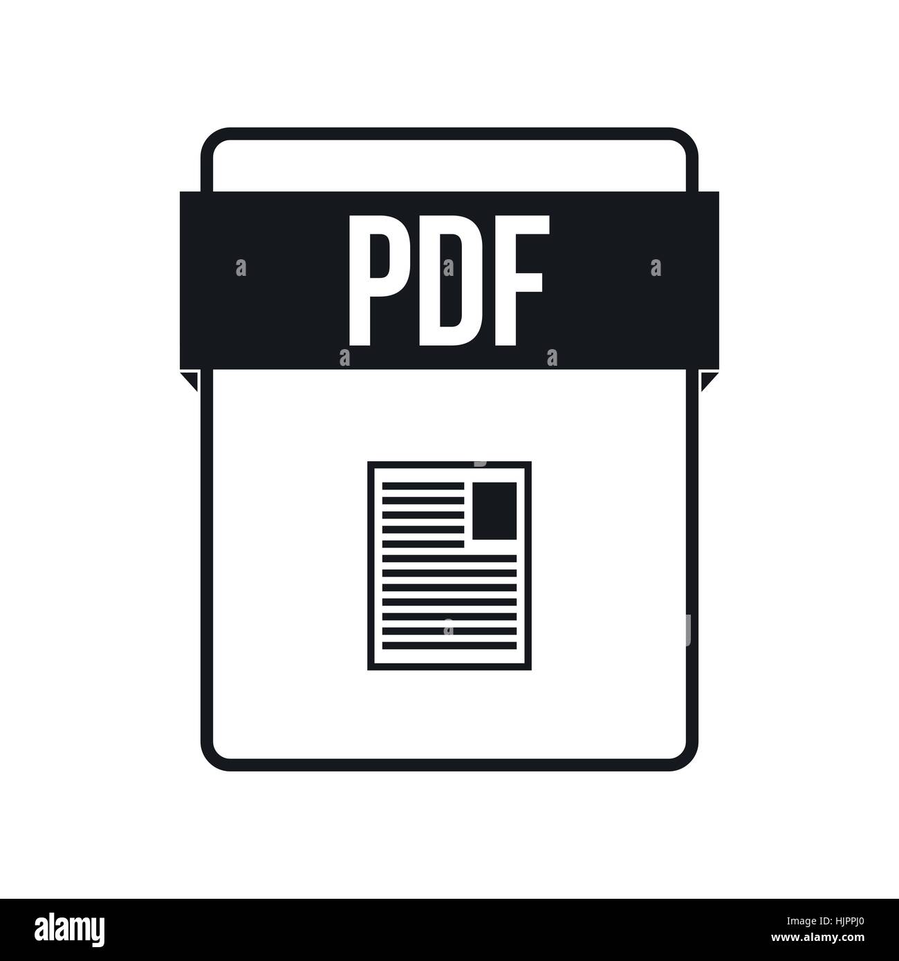 PDF file icon in simple style on a white background Stock Vector Image ...