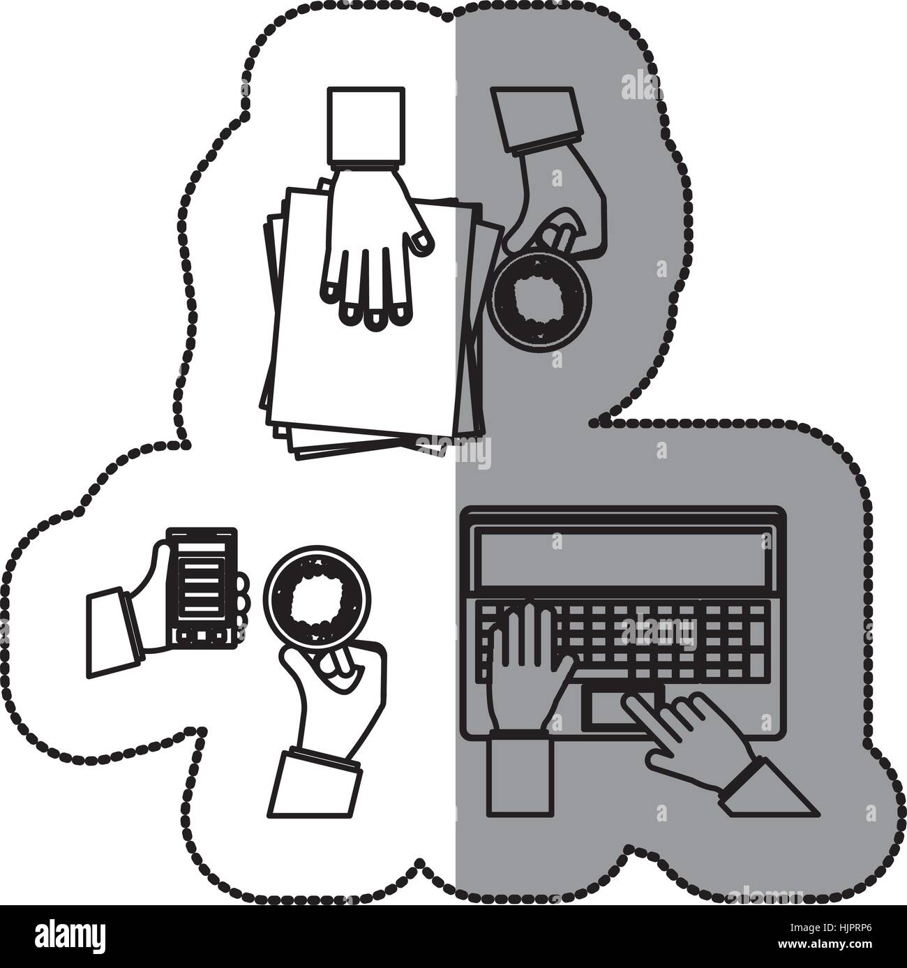 Work and technology concept icon vector illustration graphic design ...