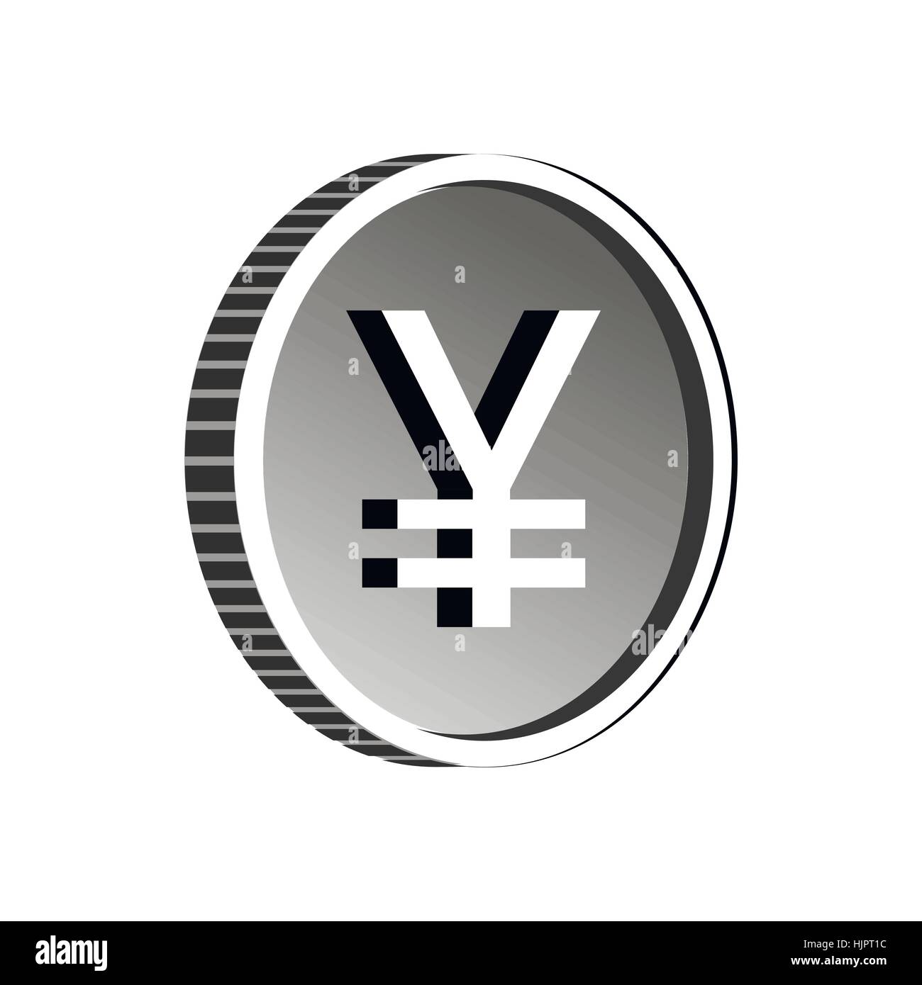 Japanese Yen currency symbol icon in simple style isolated on white ...