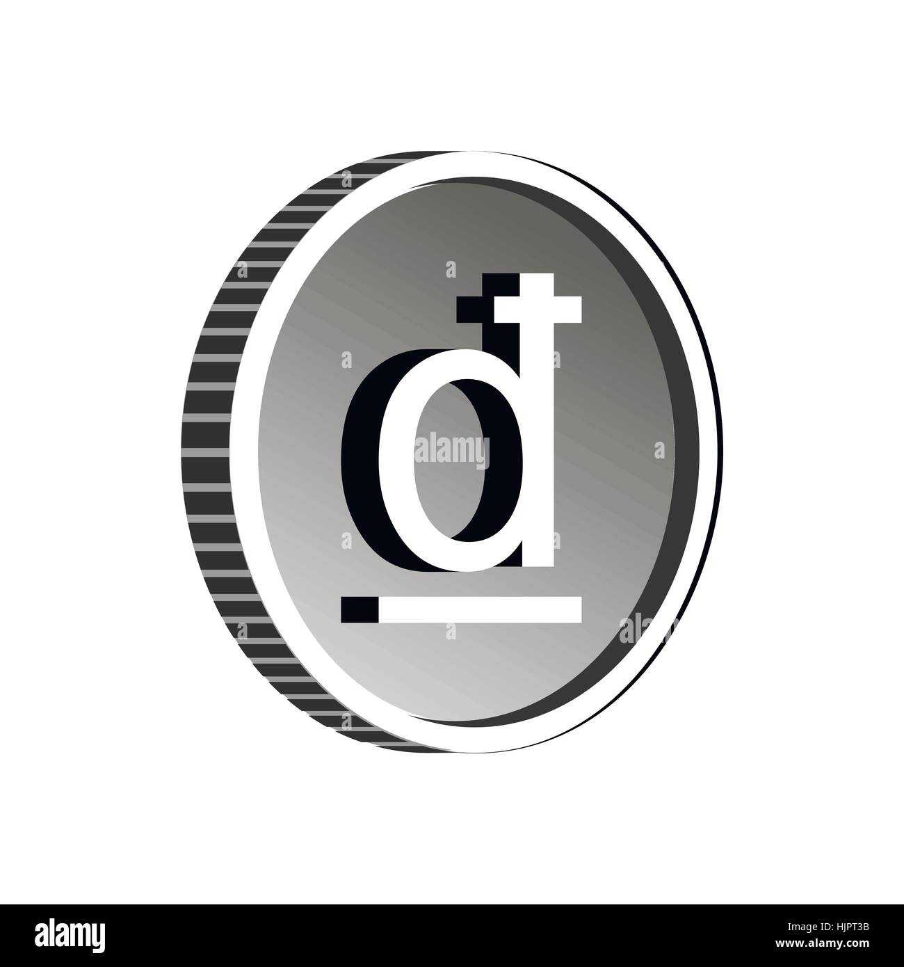 Dong Vietnam symbol icon in simple style isolated on white background ...