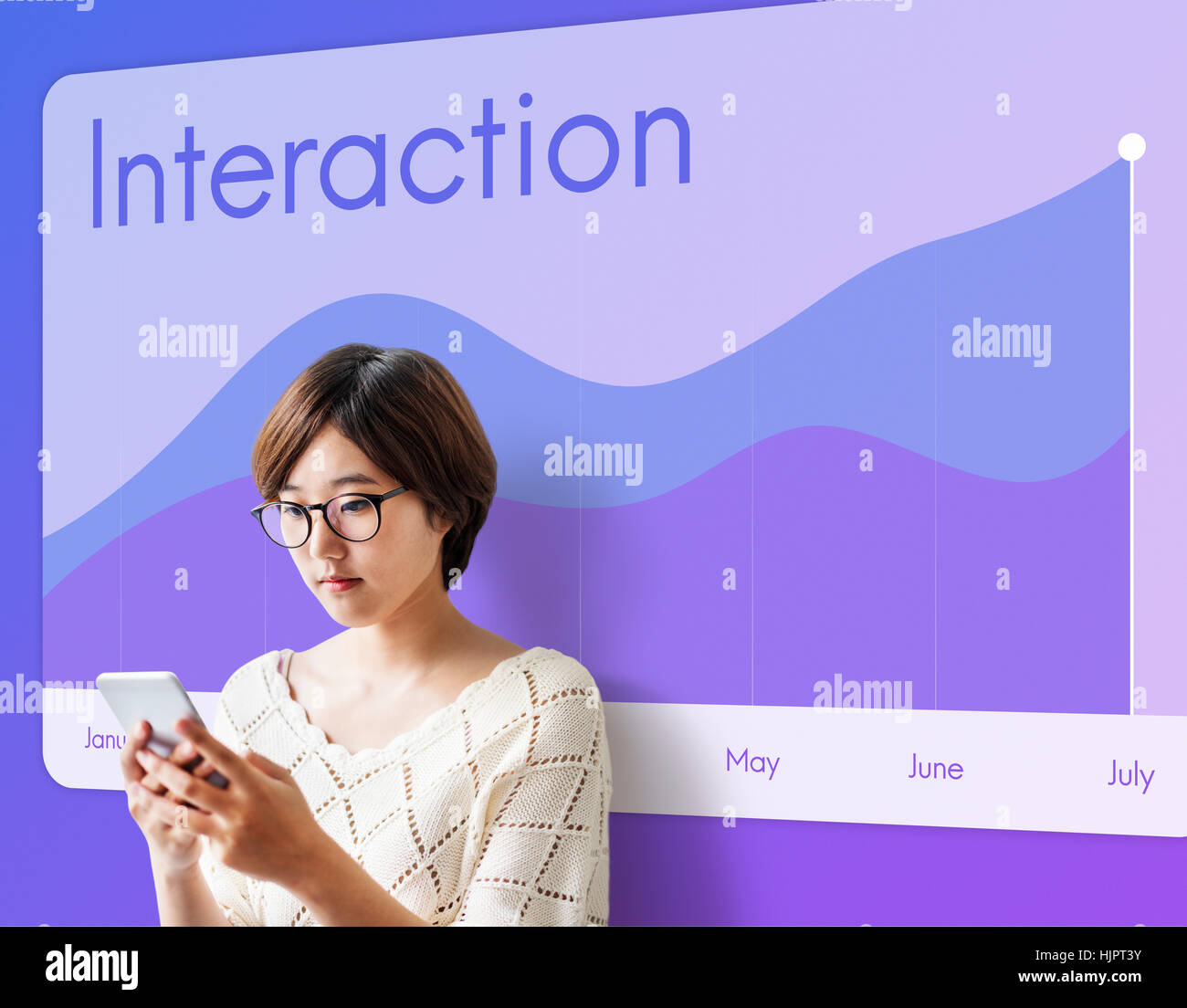 Interaction Connection Statistics Chart Concept Stock Photo - Alamy