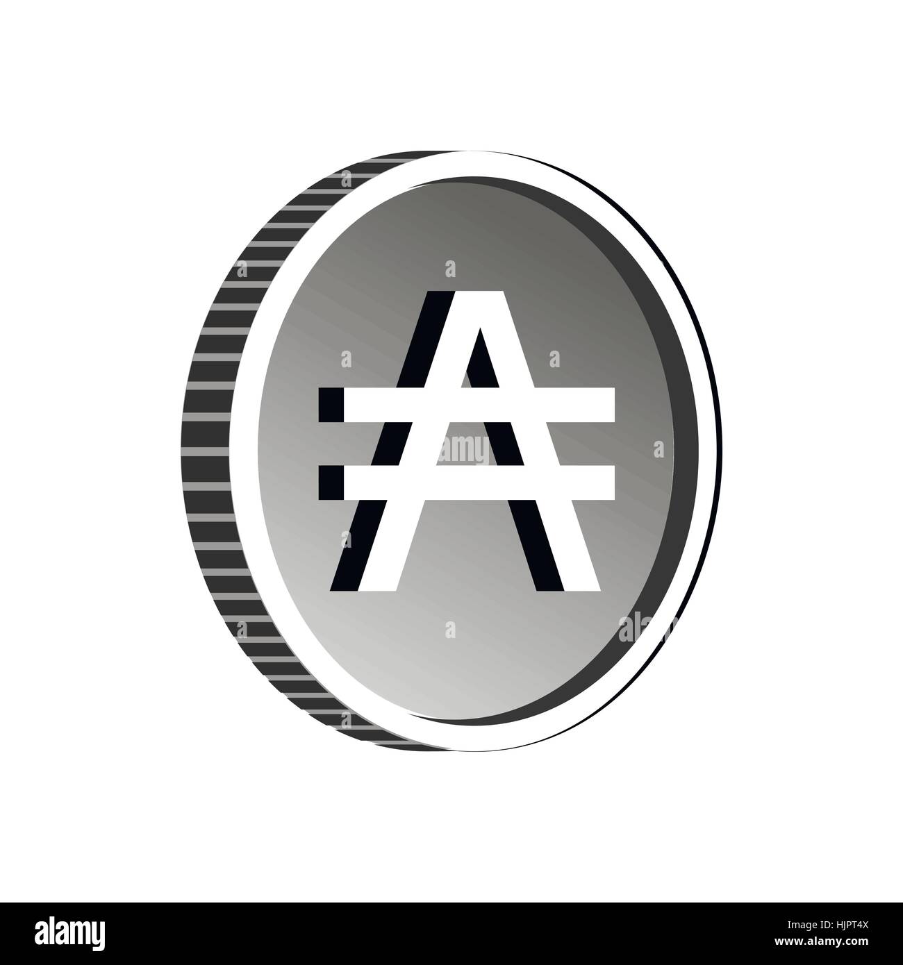Argentine austral sign icon in simple style isolated on white ...