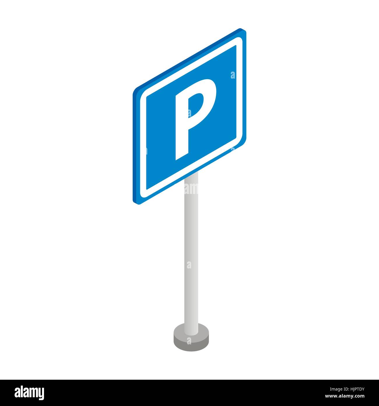 Parking sign icon in isometric 3d style on a white background Stock ...
