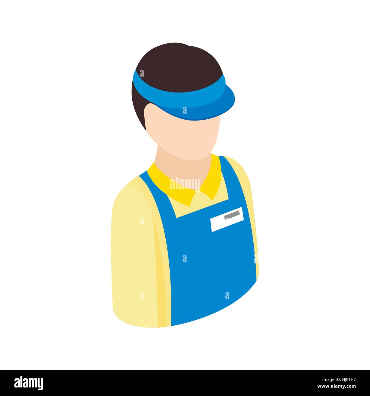 Cashier in supermarket icon in isometric 3d style on a white background ...