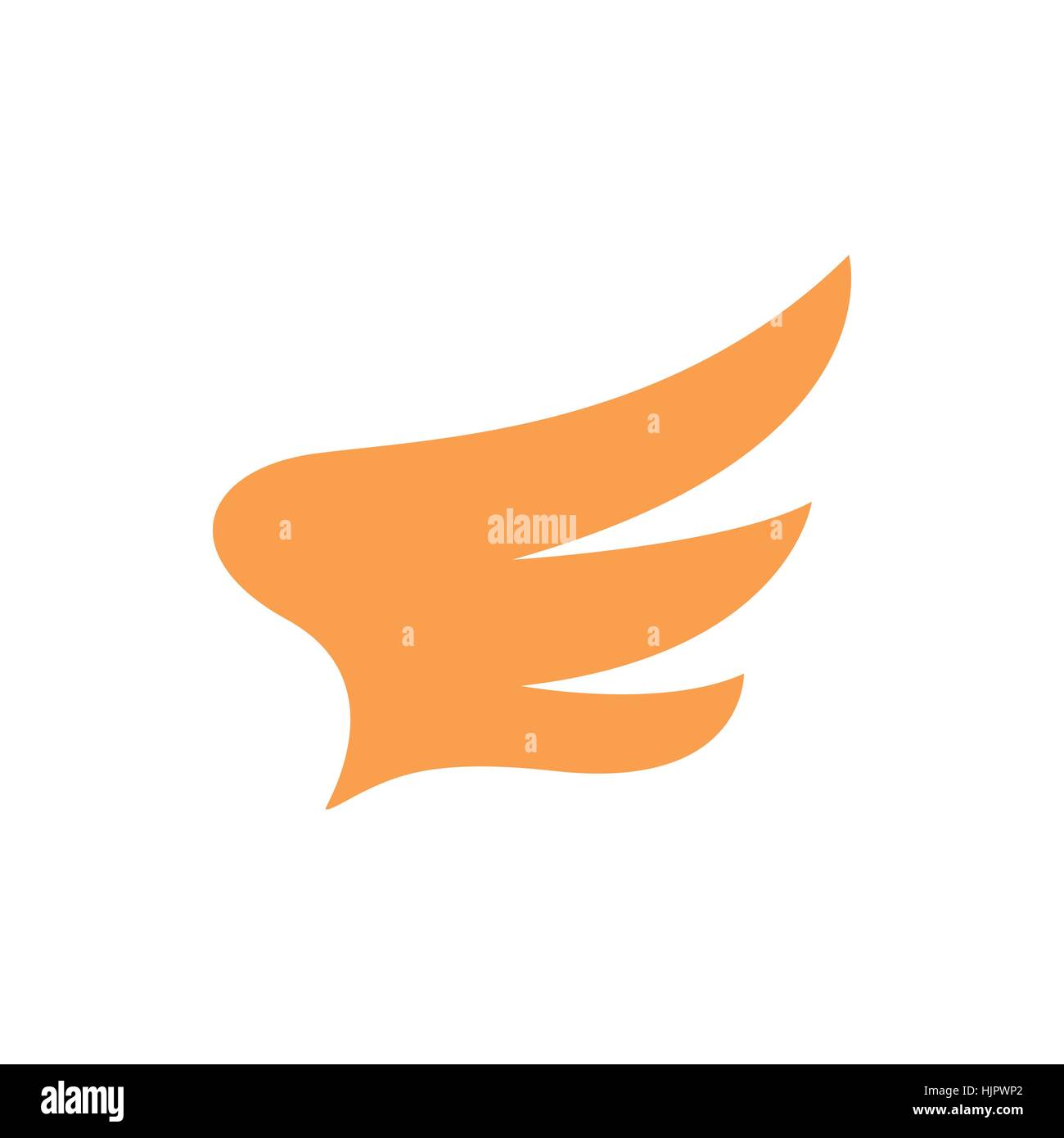 Yellow wing icon in simple style isolated on white background Stock ...