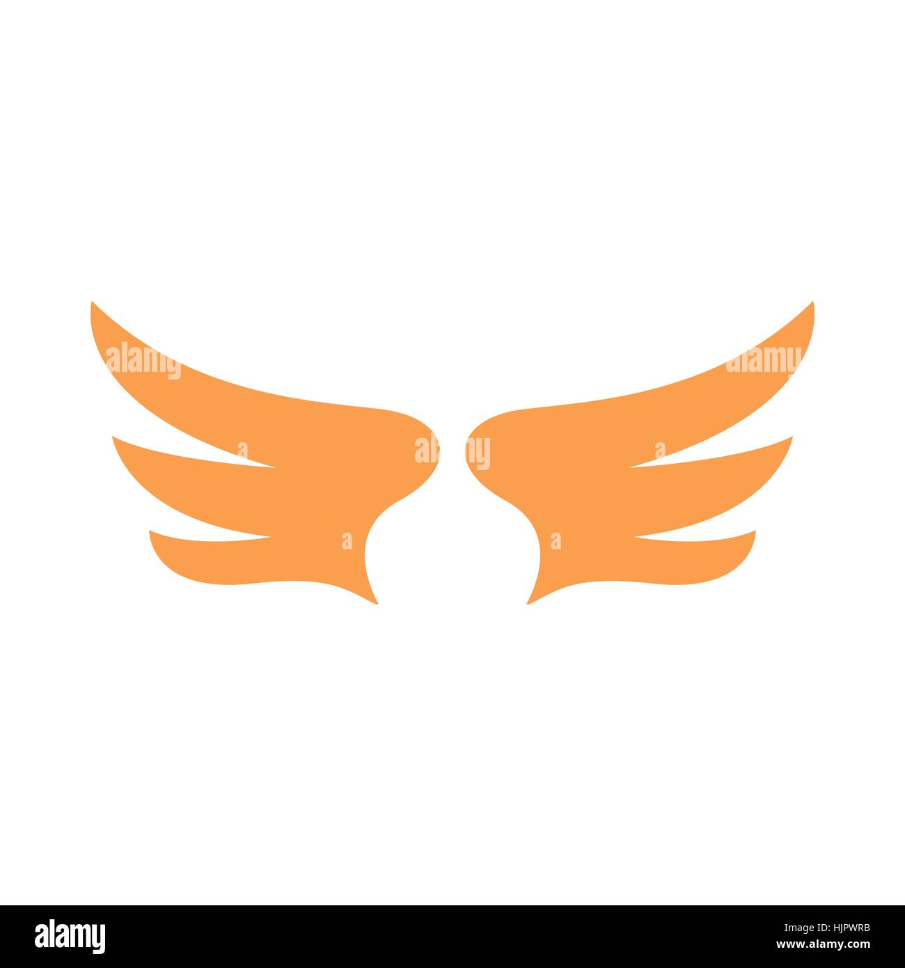 A pair of yellow wings icon in simple style isolated on white ...