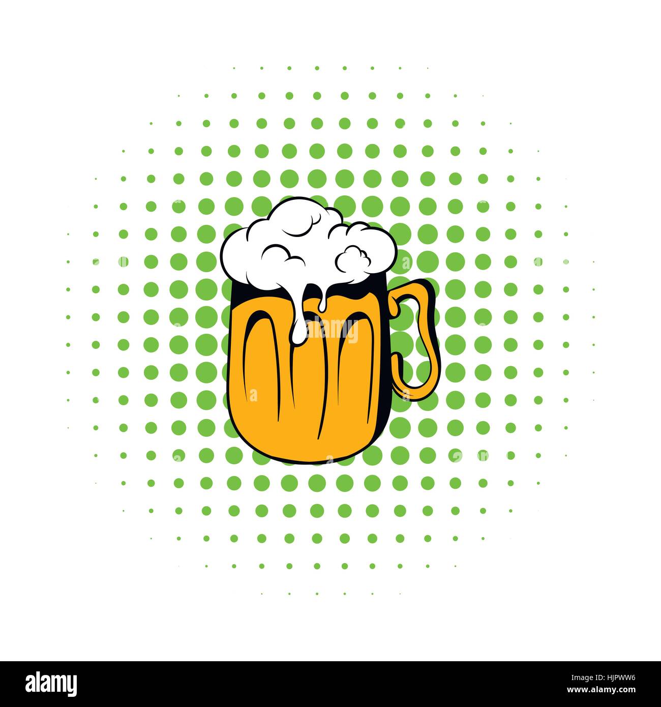 Mug of beer icon in comics style on a white background Stock Vector ...