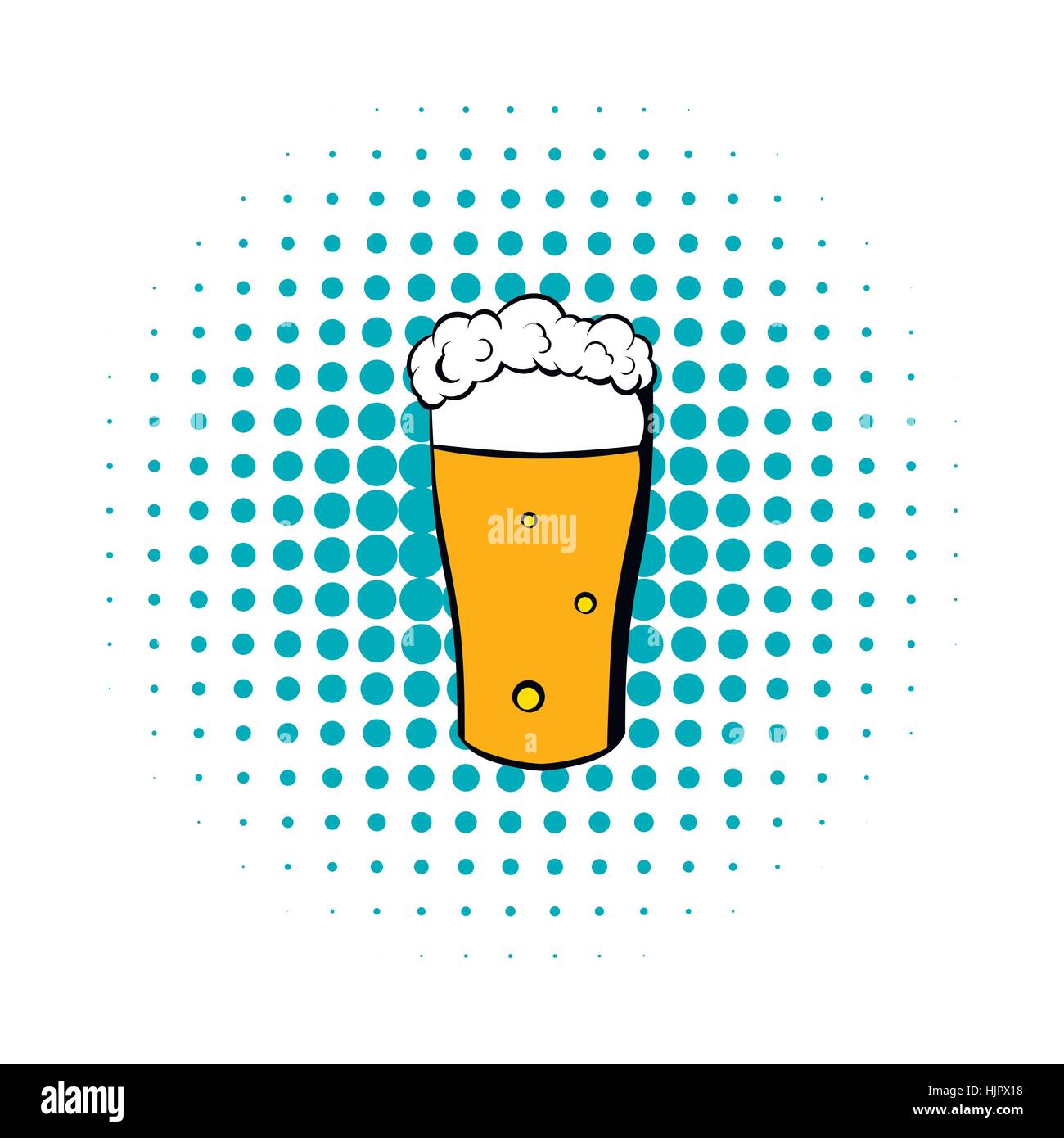 Glass of beer icon in comics style on a white background Stock Vector ...