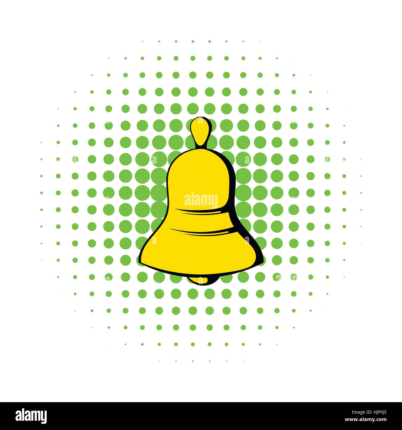 Bell icon in comics style on a white background Stock Vector Image ...