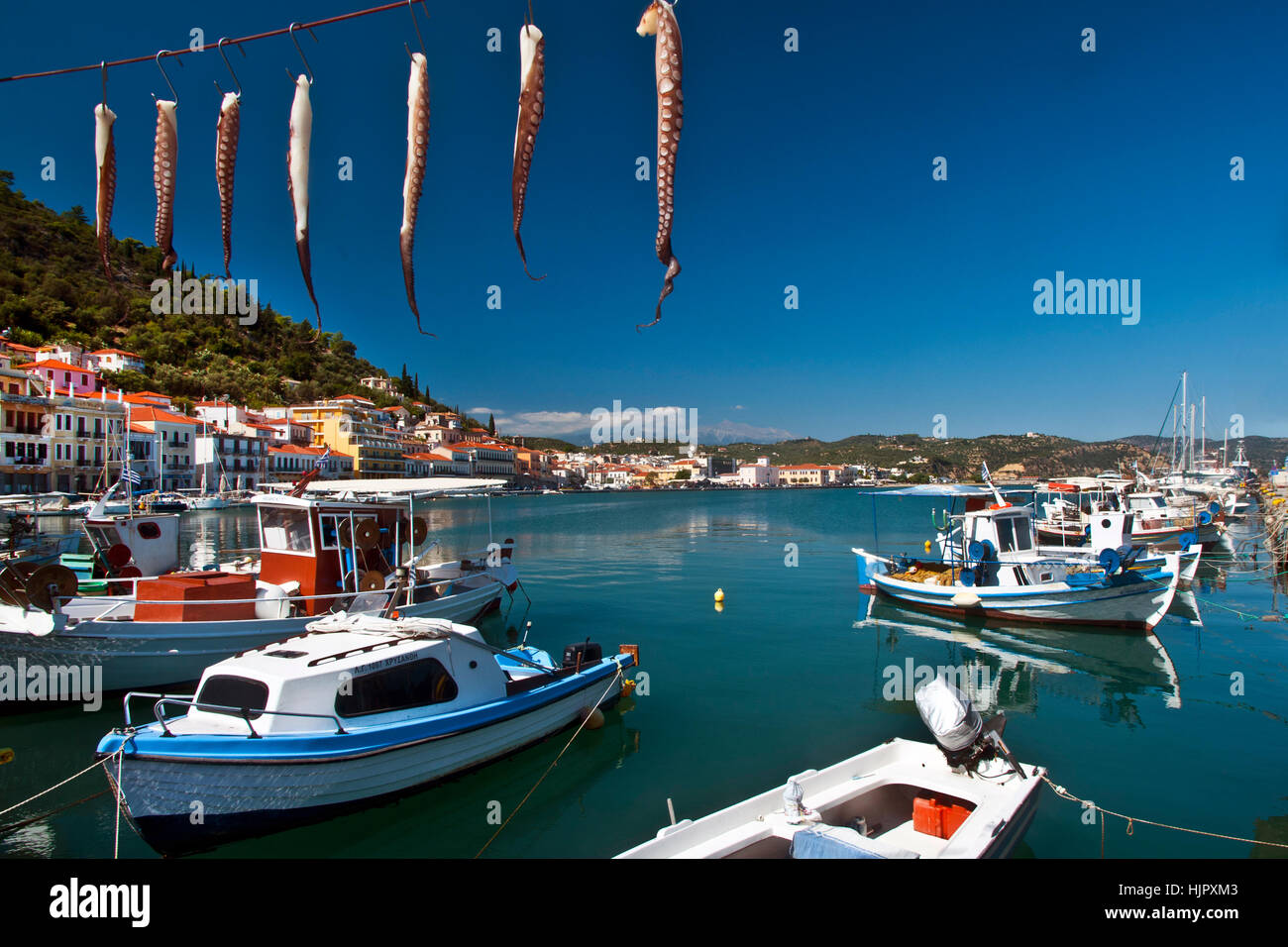 europe, greece, peloponnese, mani, gythio, town, port Stock Photo - Alamy