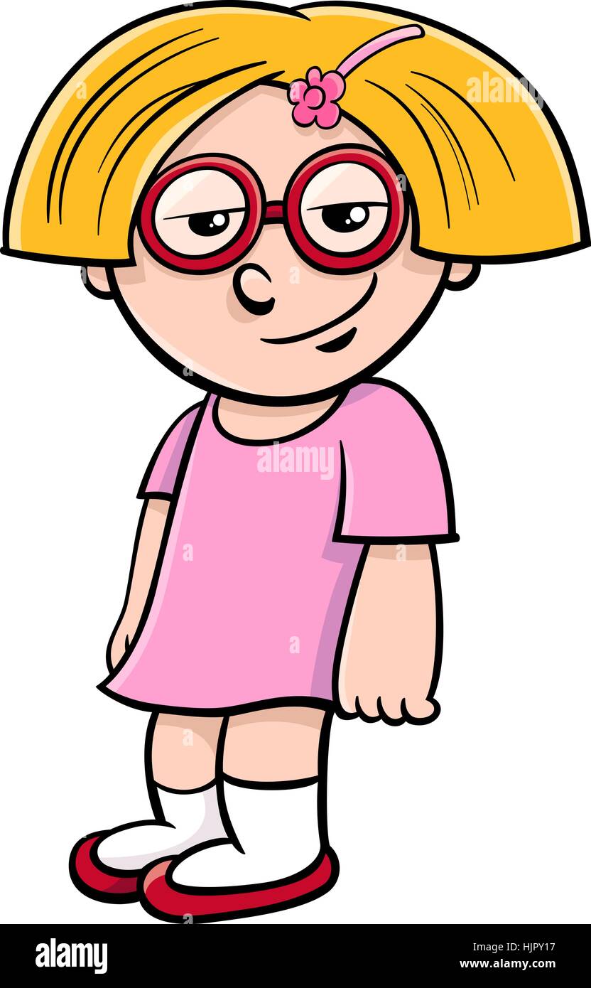 Cartoon Illustration of Cute Little Girl Character Stock Vector Image ...