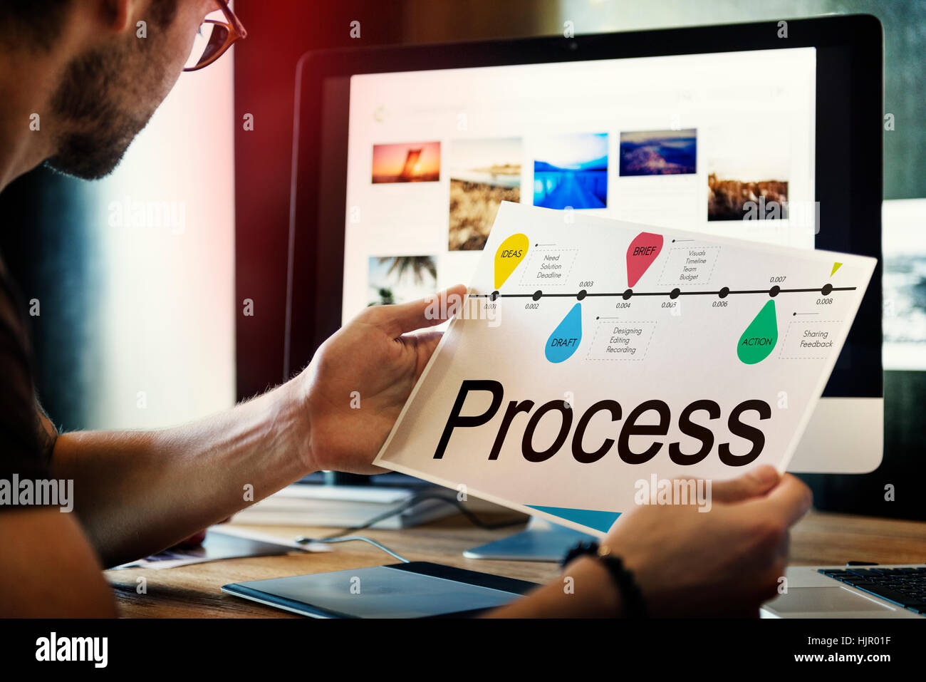 Timeline Process Progress Development Concept Stock Photo - Alamy