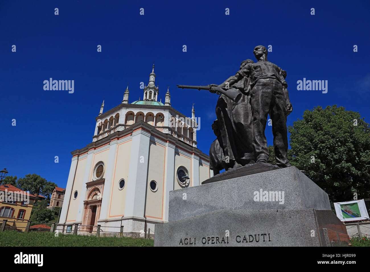 Italy, Crespi d'Adda, church, Chiesa del Santissimo Nome di Maria and ...