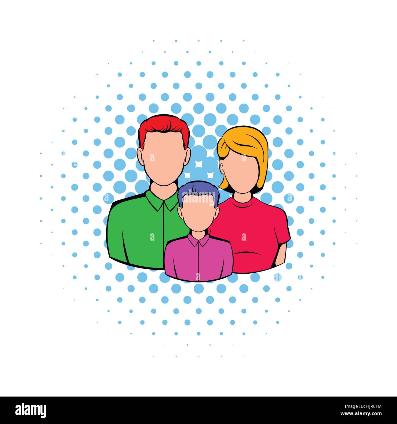 Family icon in comics style on a white background Stock Vector Image ...