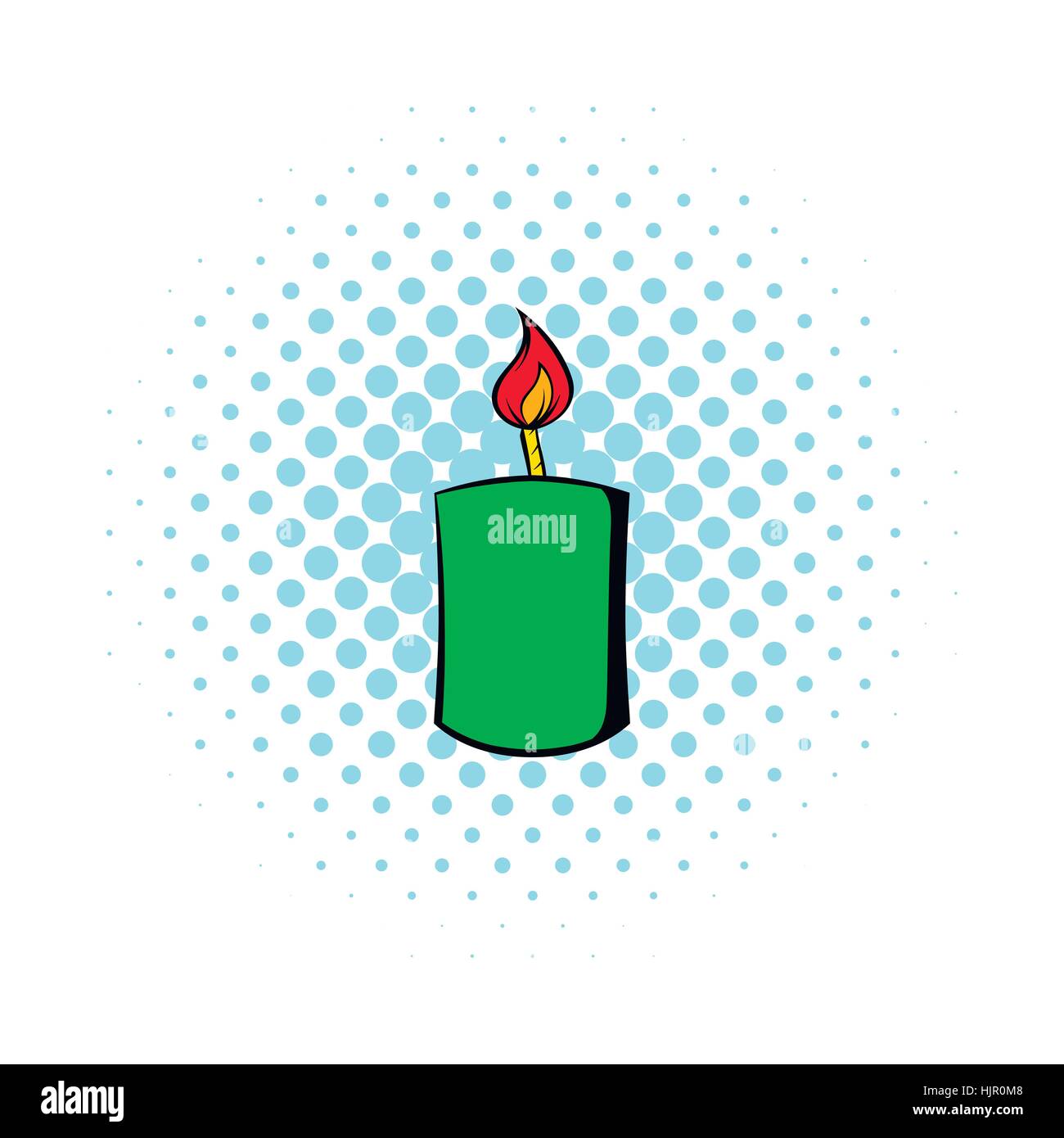 Burning candle icon in comics style on a white background Stock Vector ...