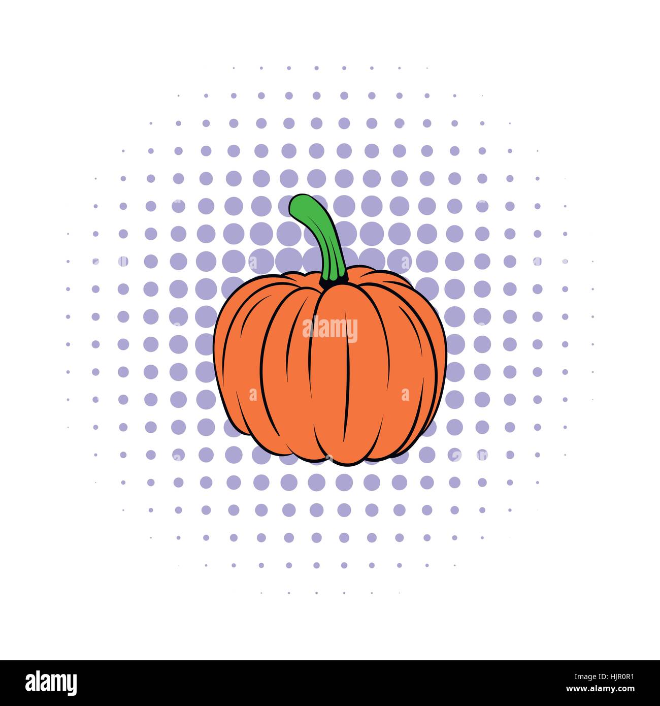 Pumpkin icon in comics style on a white background Stock Vector Image ...