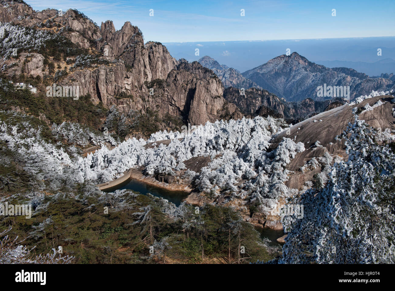 Winter wonderland, scenery in Huangshan National Park, Anhui, China ...