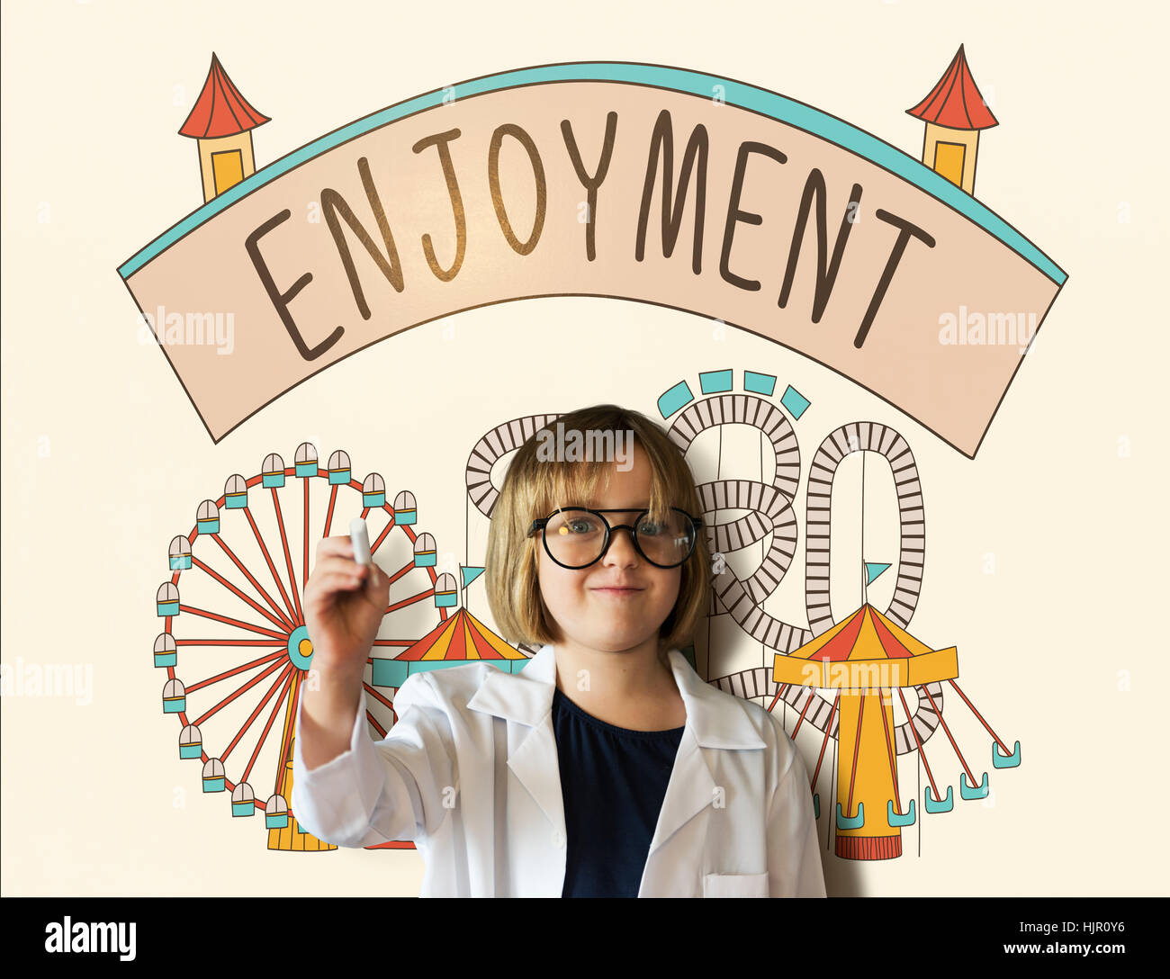 Enjoyment Entertainment Amusement Park Concept Stock Photo - Alamy