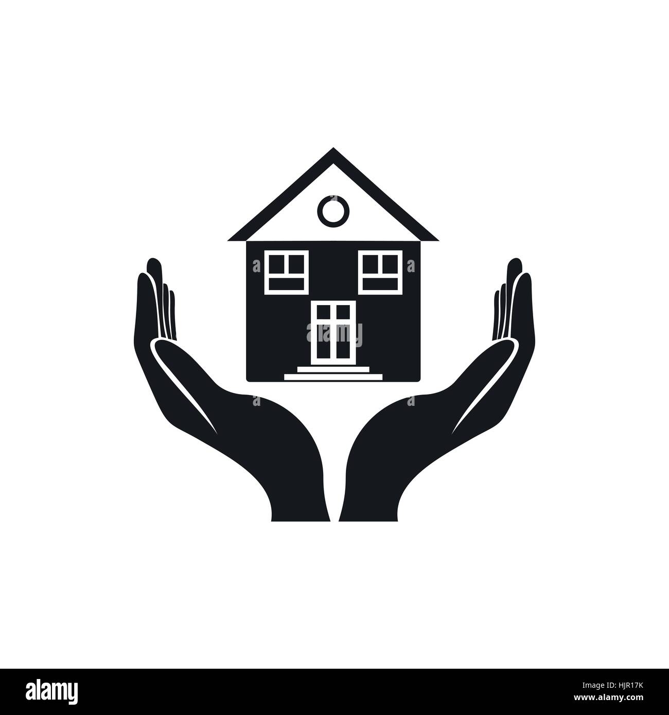 House in hands icon in simple style on a white background Stock Vector ...