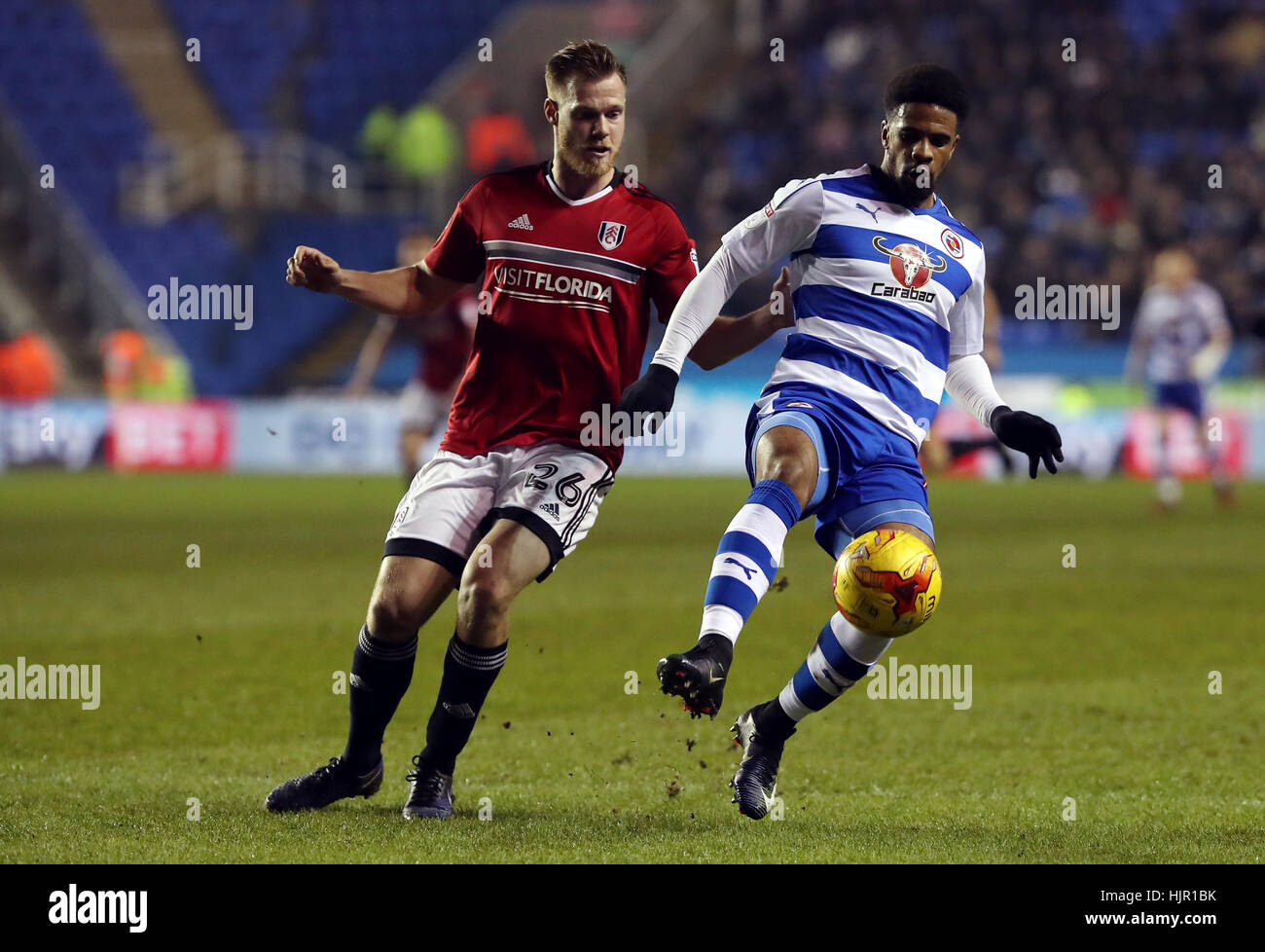 Fulham's Tomas Kalas (left) and Reading's Garath McCleary battle for ...