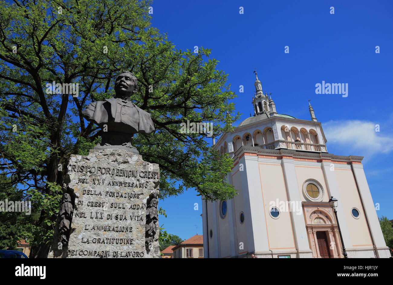 Italy, Crespi d'Adda, church, Chiesa del Santissimo Nome di Maria and ...