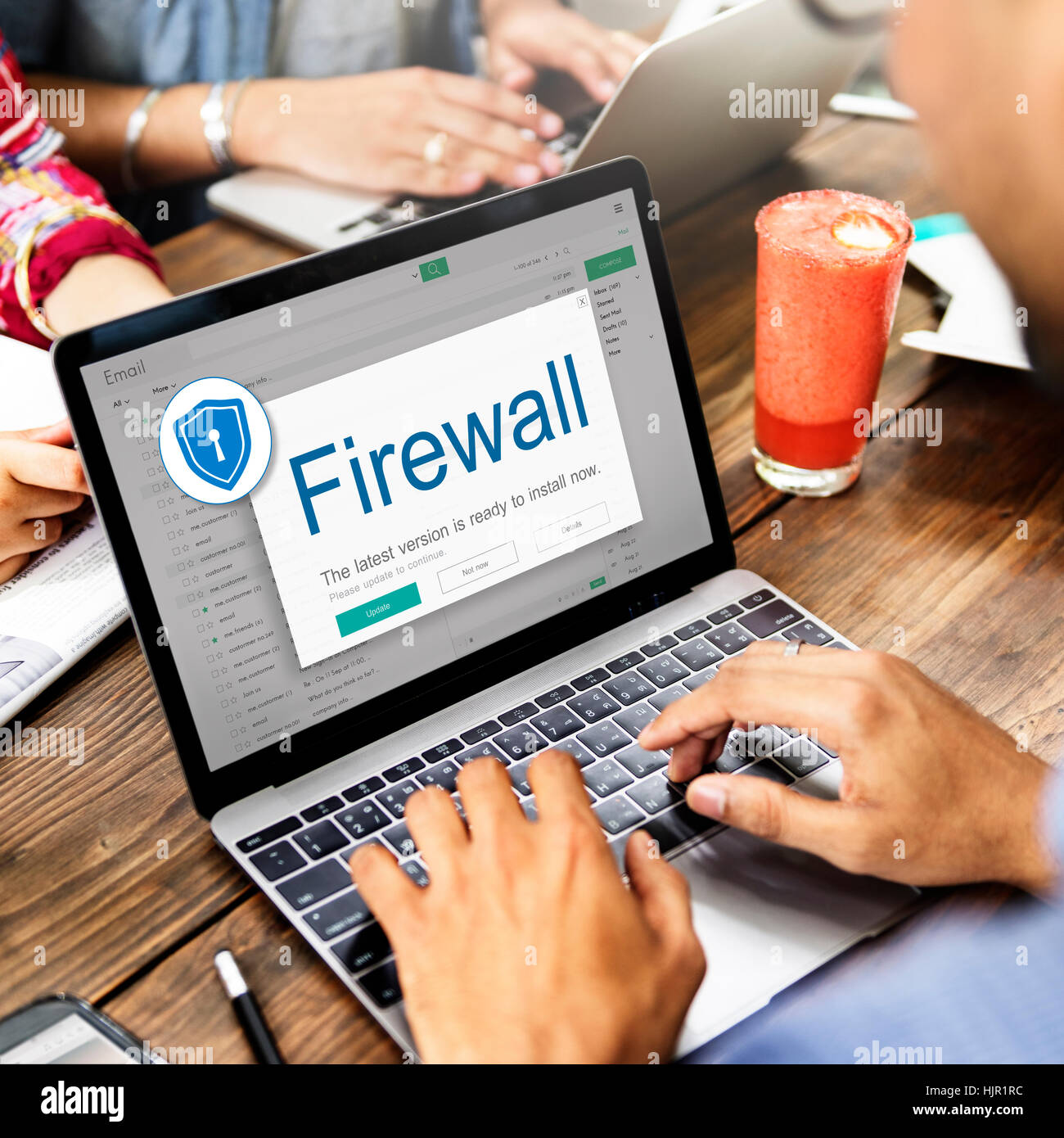 Firewall Antivirus Alert Protection Security Caution Concept Stock ...