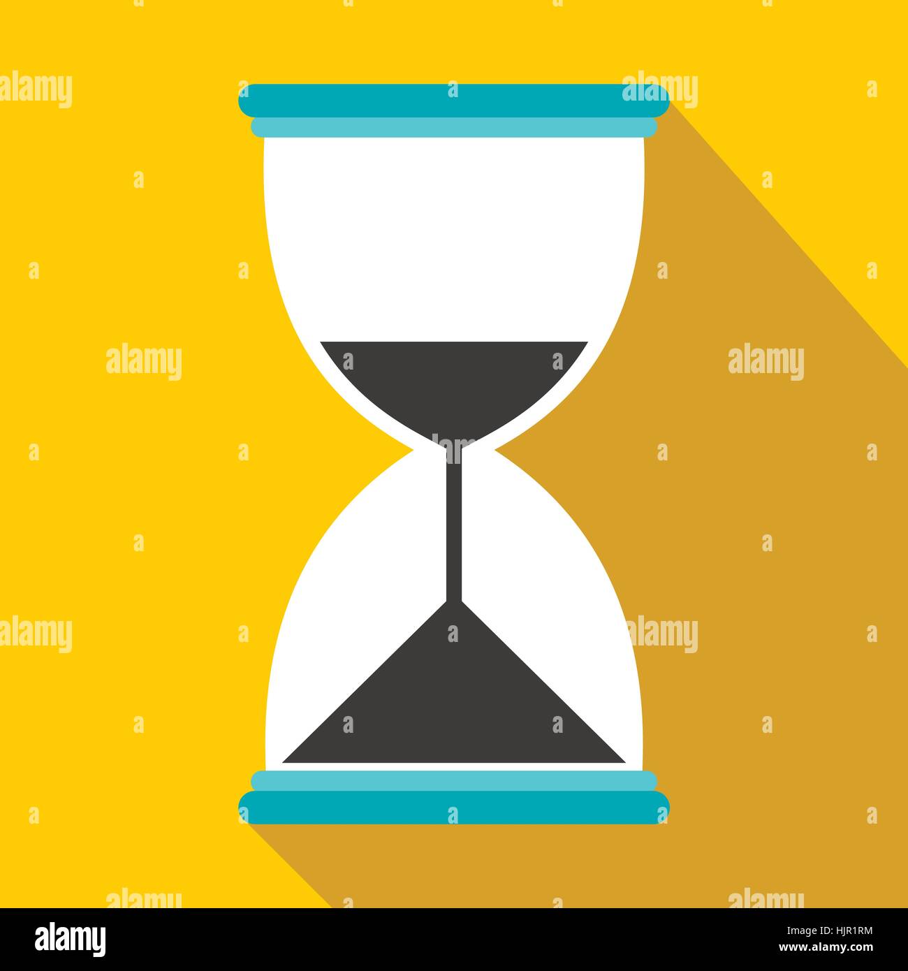 Hourglass icon in flat style on a yellow background Stock Vector Image ...