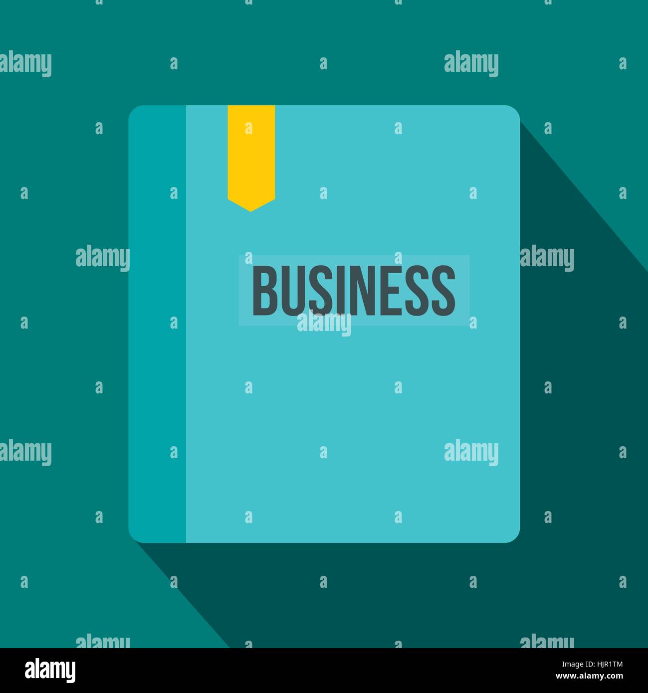 Business book with bookmark icon in flat style on a blue background ...