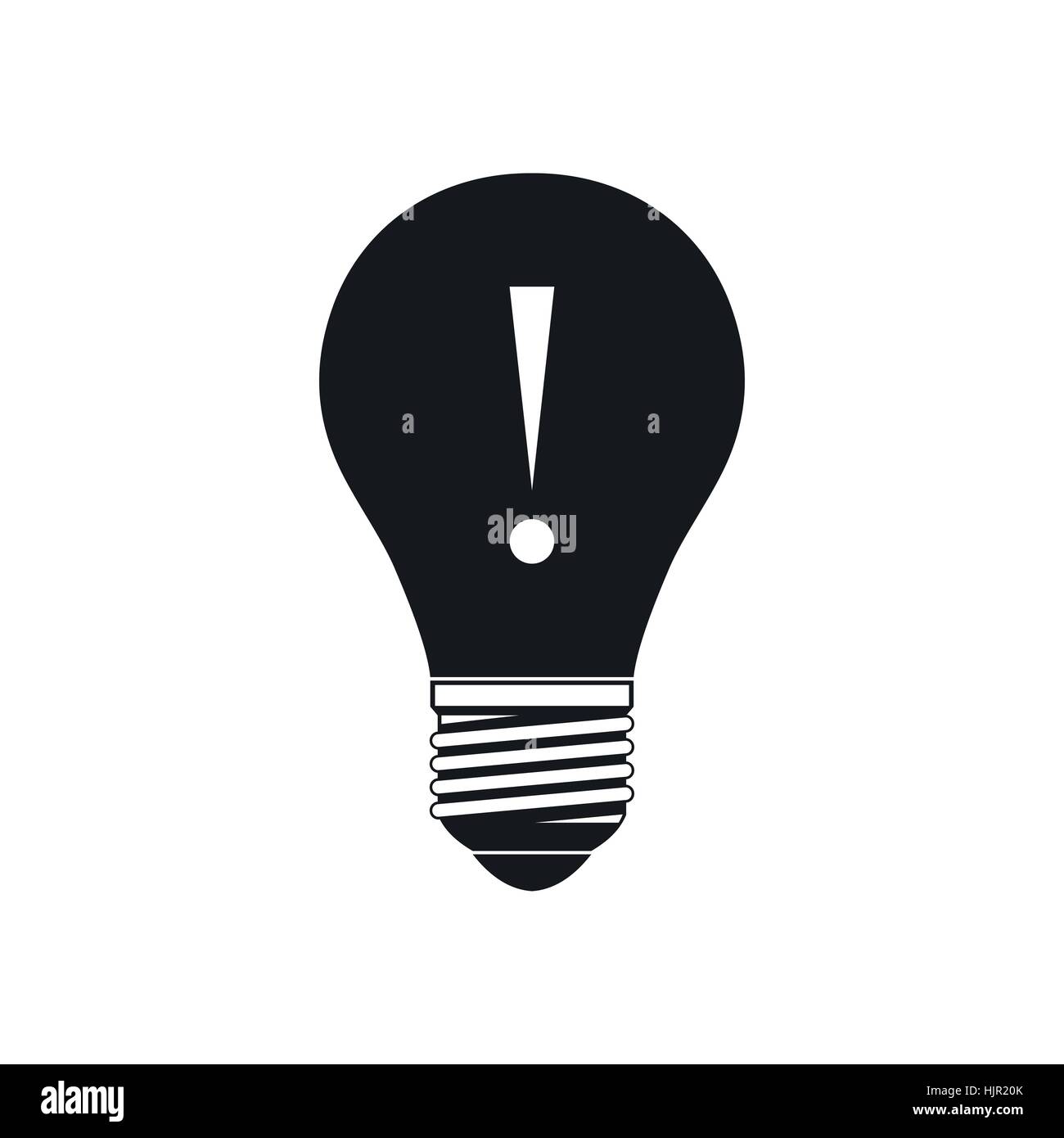 Light bulb exclamation mark icon Stock Vector Images - Alamy