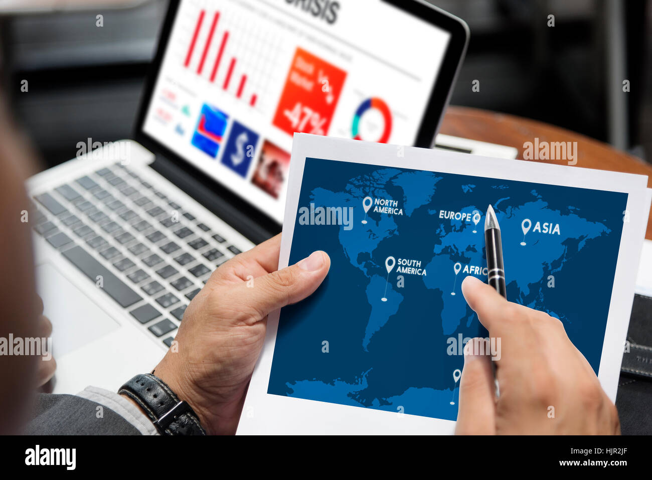 Global Business Map Destination Concept Stock Photo - Alamy