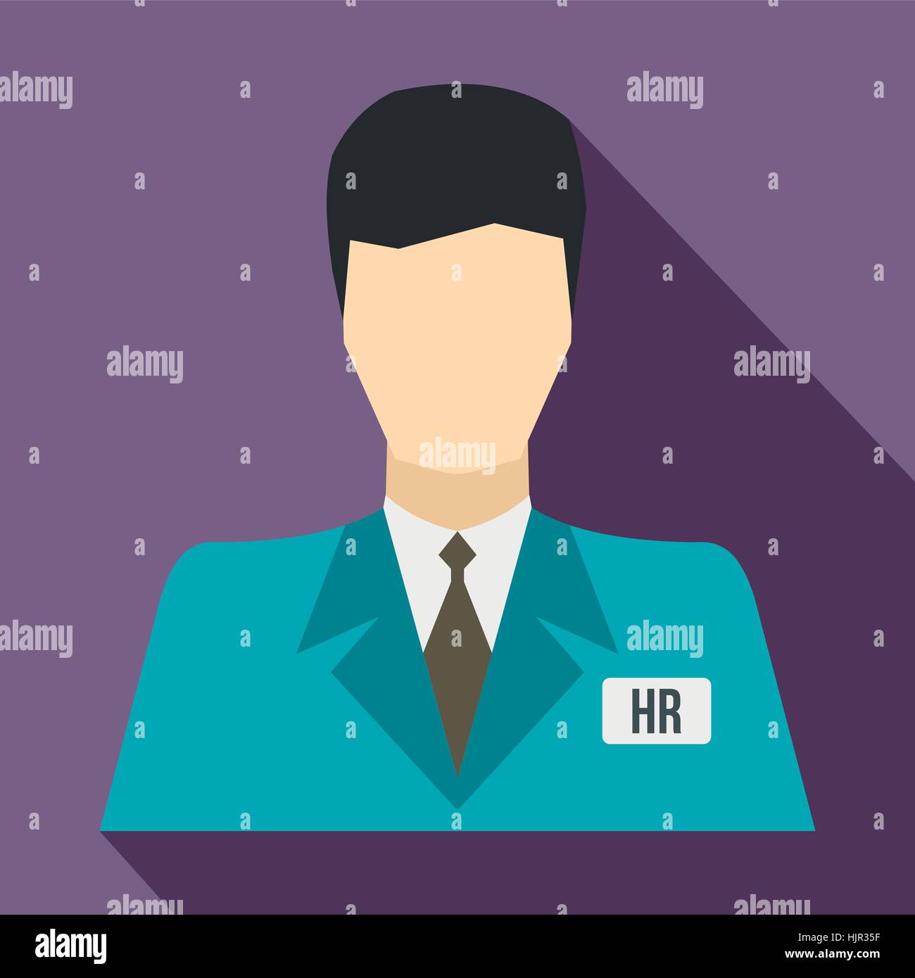HR manager icon in flat style on a violet background Stock Vector Image ...