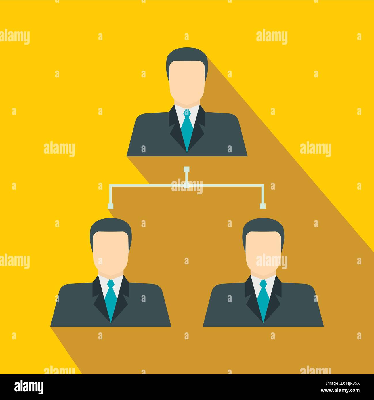 Company structure icon in flat style on a yellow background Stock ...