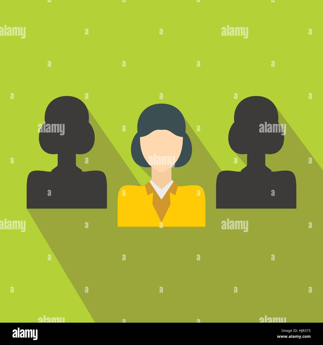 Recruitment icon in flat style on a green background Stock Vector Image ...