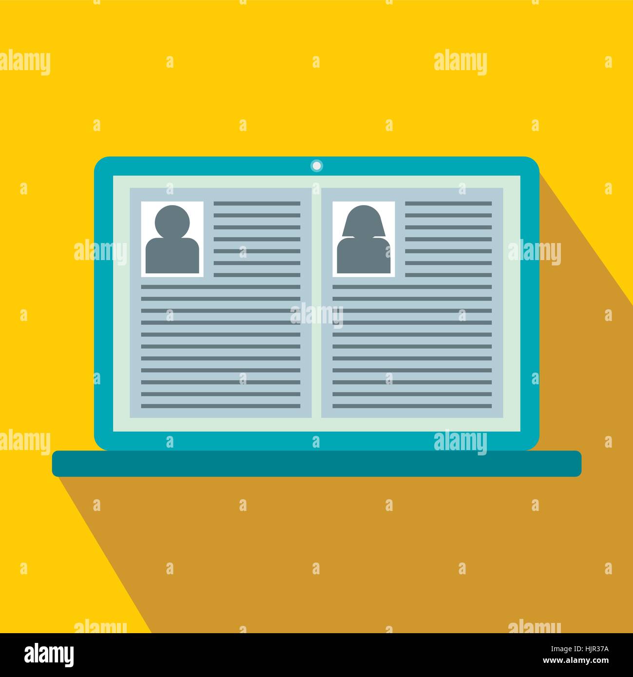 Job candidates icon in simple style icon in flat style on a yellow ...