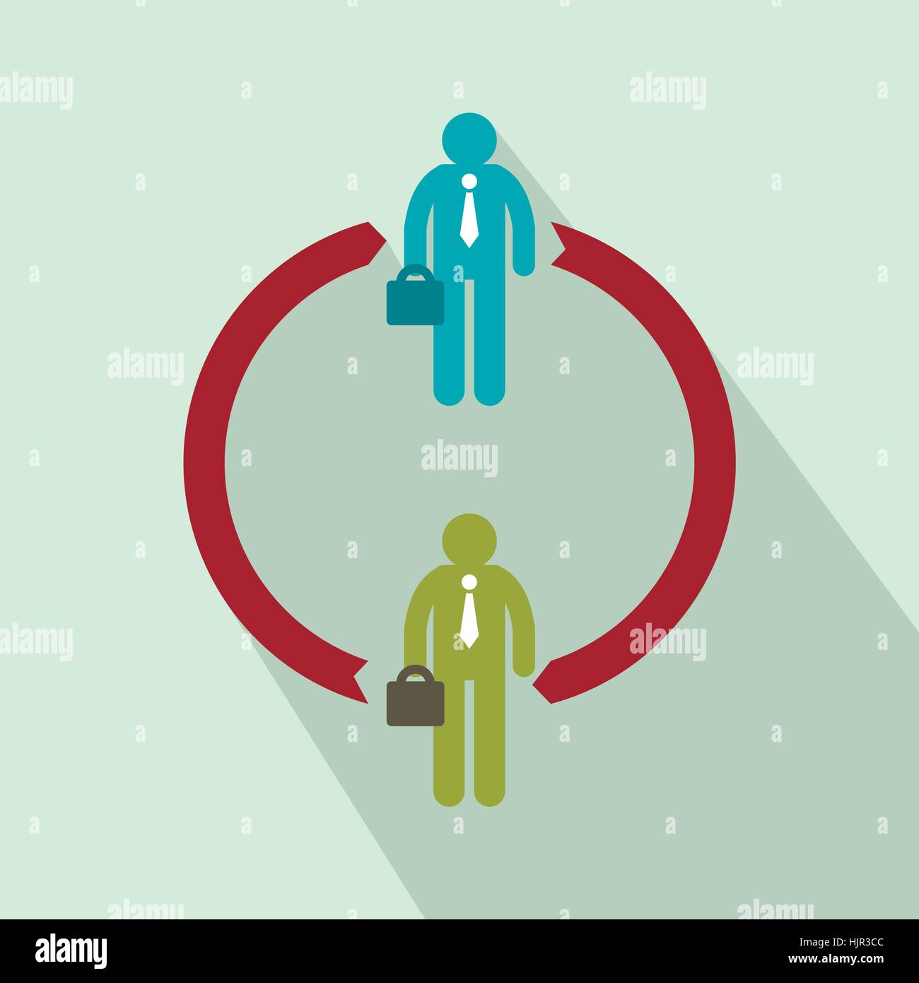 Staff turnover concept iicon in flat style on a light blue background ...