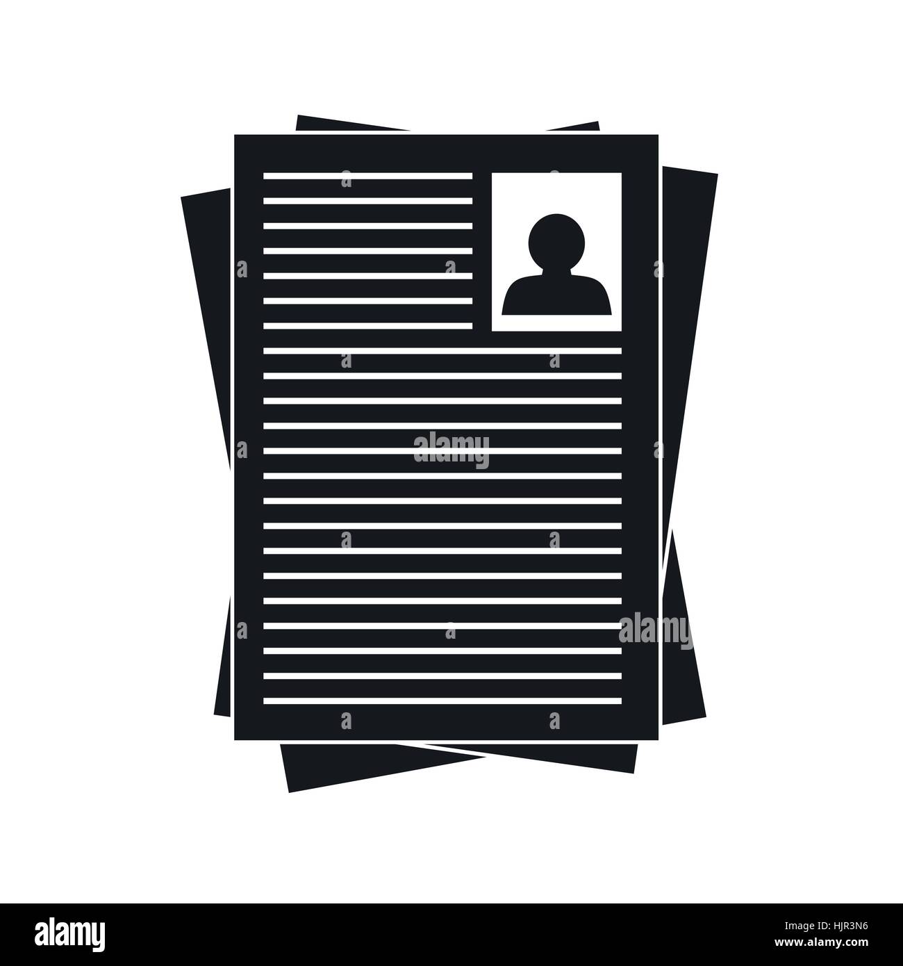 Resumes icon in simple style on a white background Stock Vector Image ...