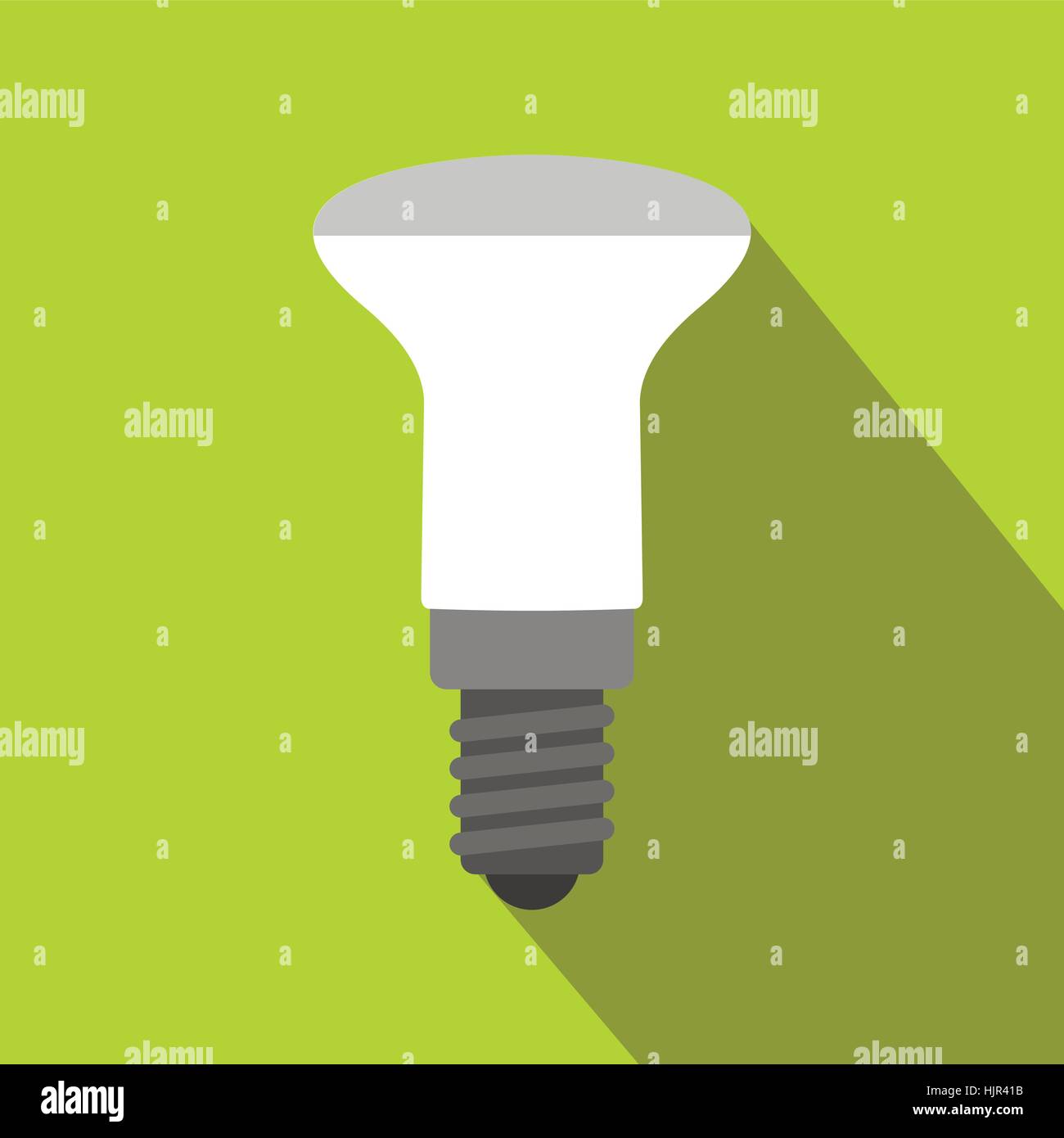 LED bulb icon in flat style on a green background Stock Vector Image ...