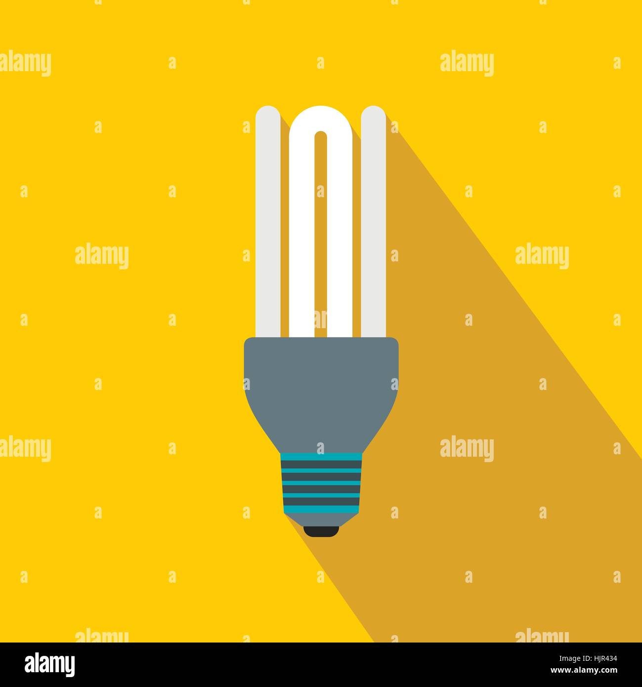 Fluorescence lamp icon in flat style on a yellow background Stock ...