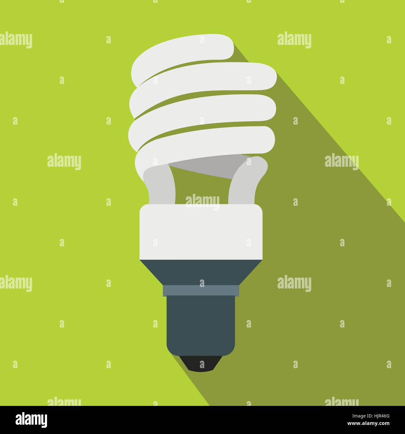 Energy saving bulb icon in flat style on a green background Stock ...