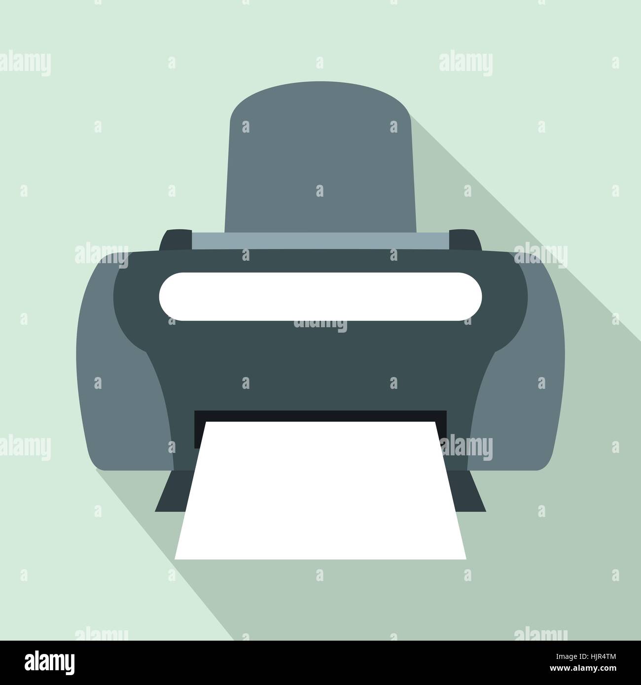 Photo printer icon in flat style on a light blue background Stock ...