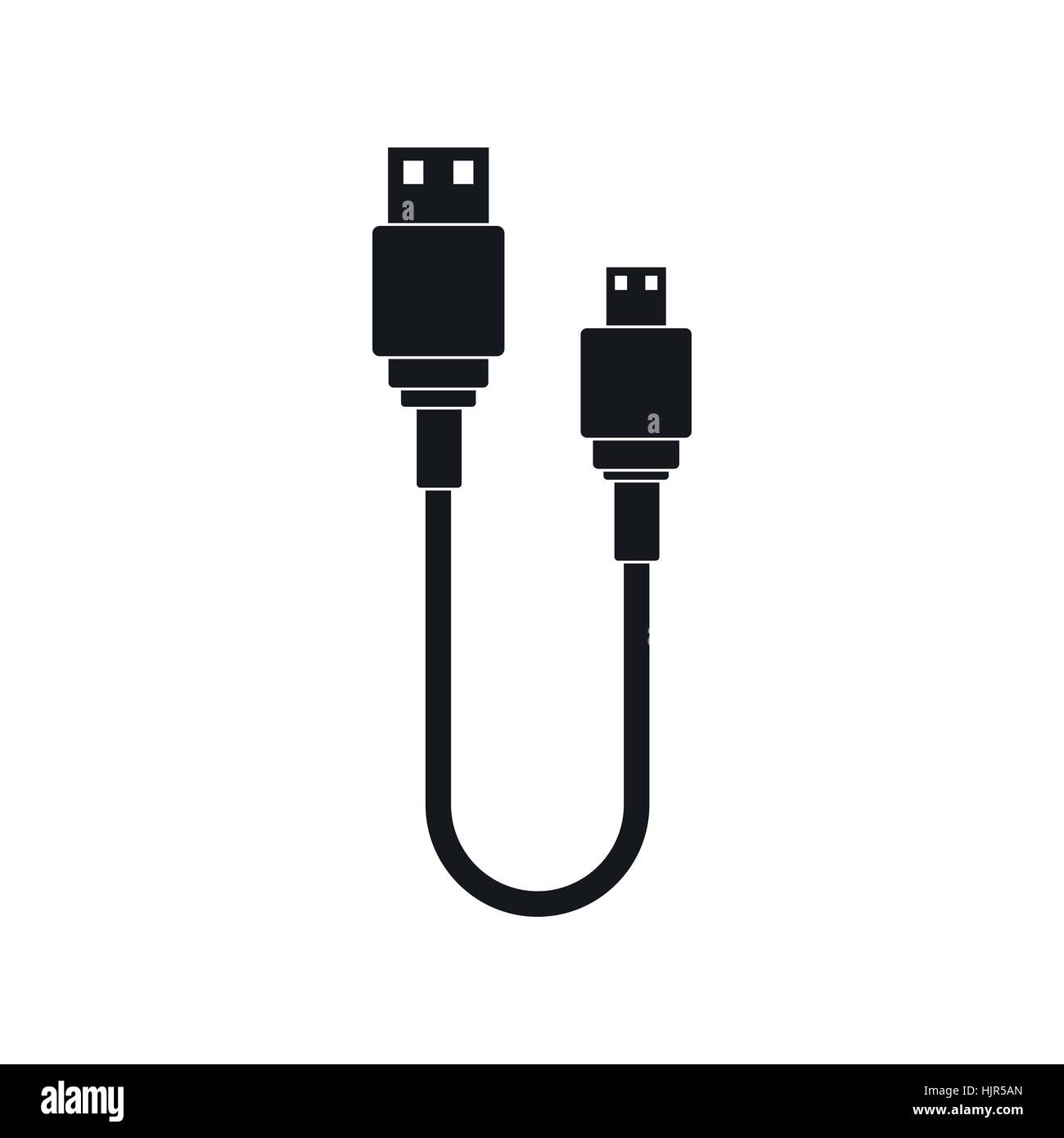 USB cable icon in simple style on a white background Stock Vector Image ...