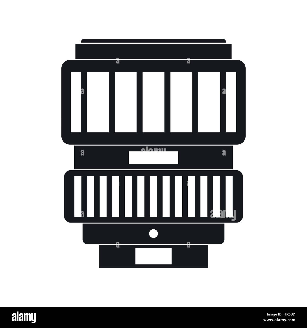 Interchangeable lens for camera icon in simple style on a white ...