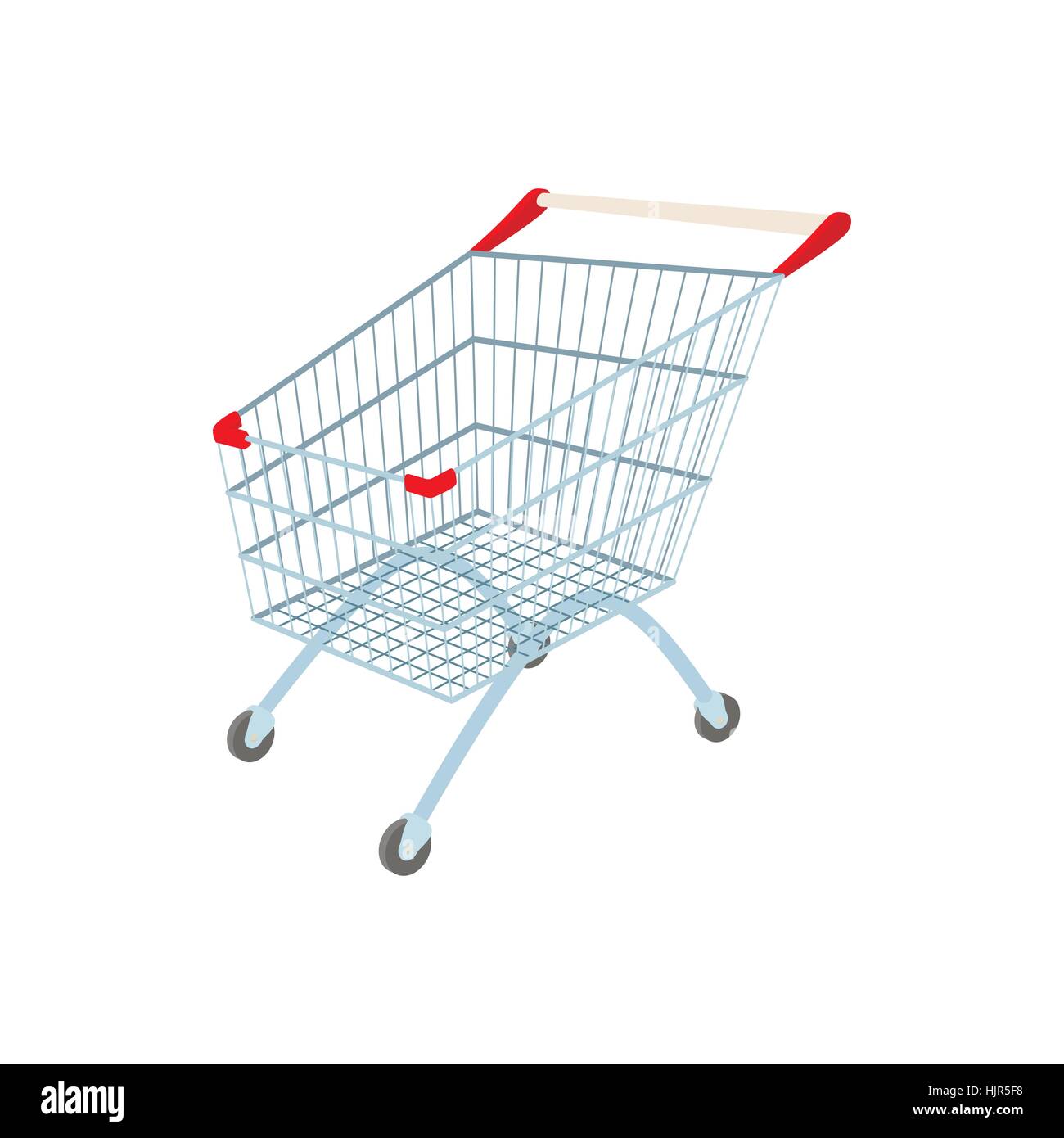 Shopping cart icon in cartoon style on a white background Stock Vector ...