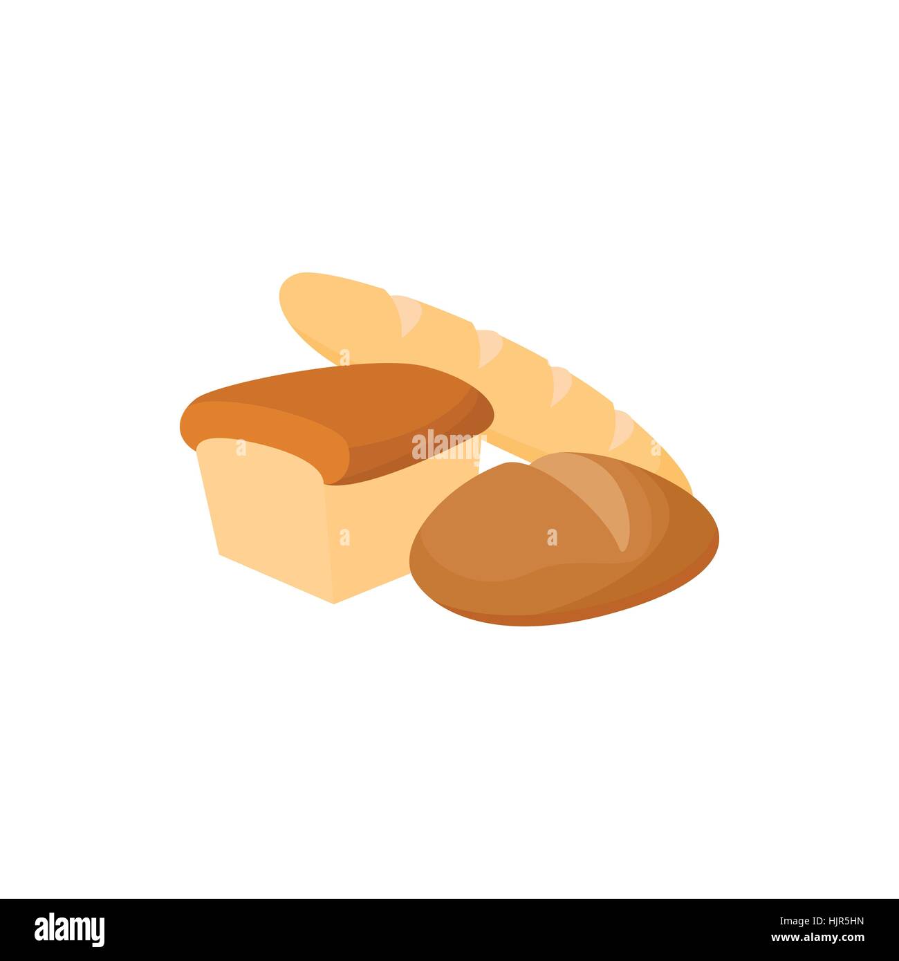 Assortment of bread icon in cartoon style on a white background Stock ...