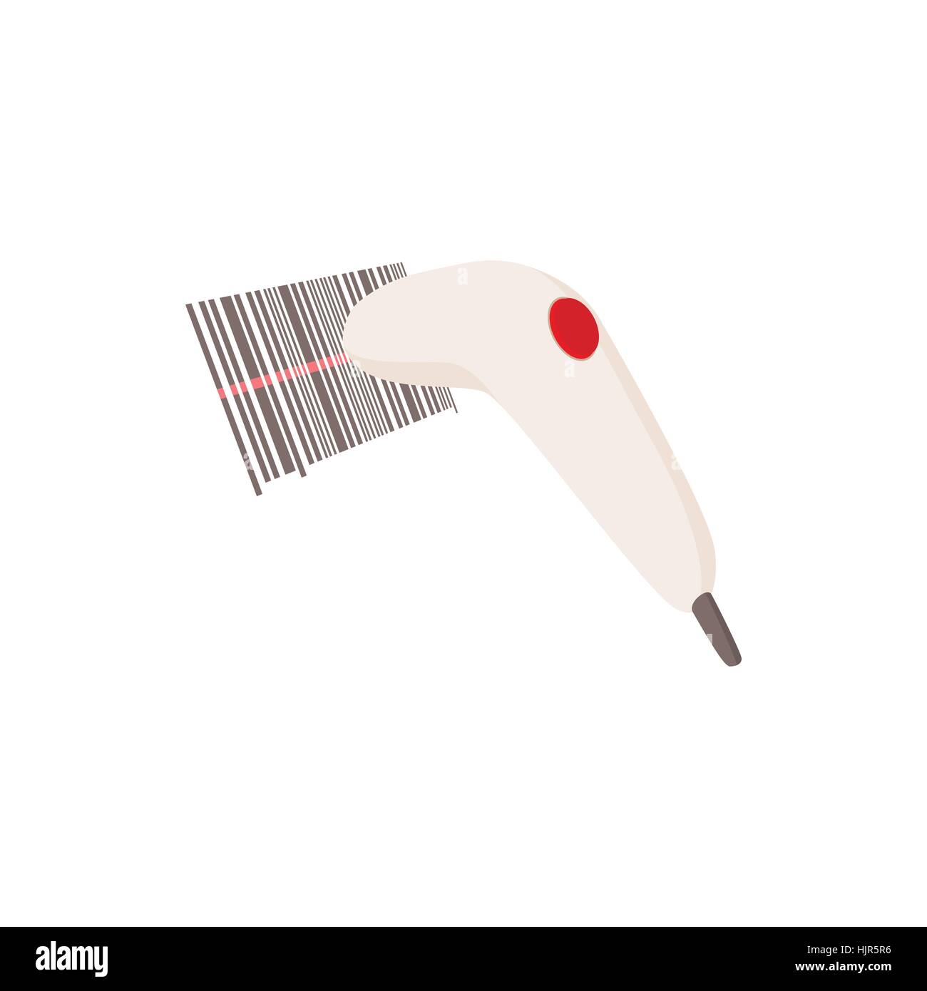 Barcode scanner icon in cartoon style on a white background Stock ...