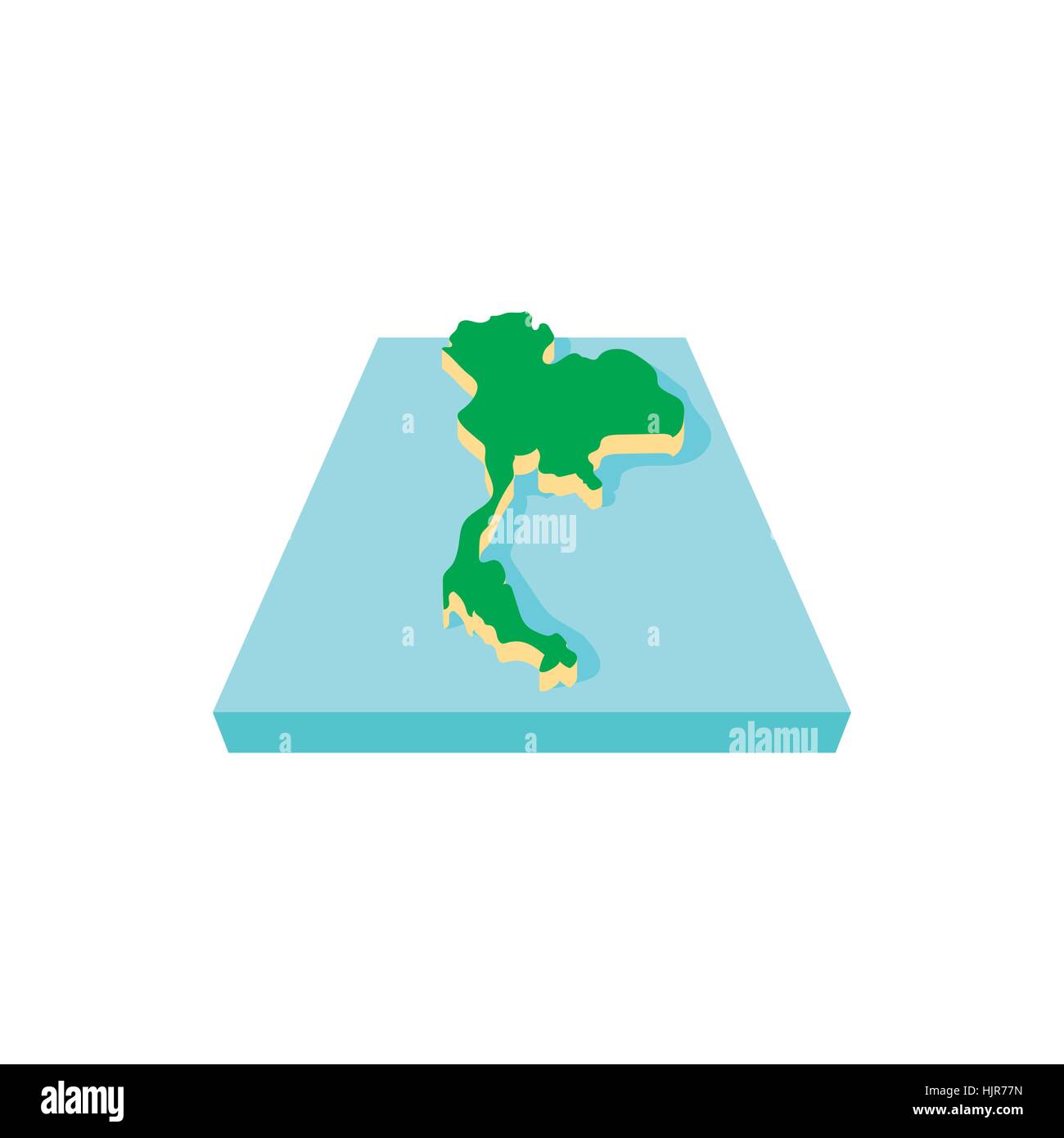 Map of Thailand icon in cartoon style on a white background Stock ...