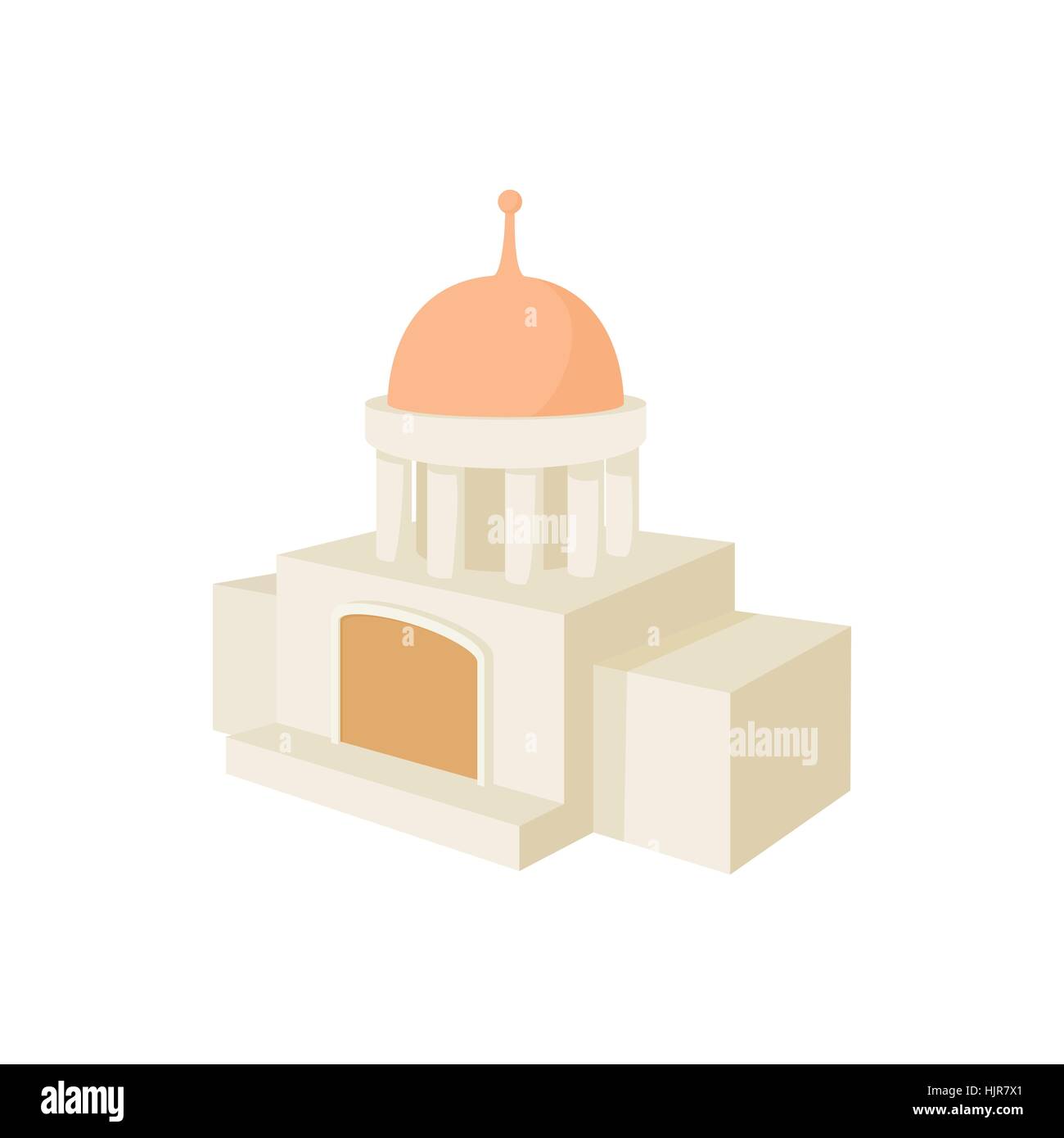 Temple building icon in cartoon style on a white background Stock ...