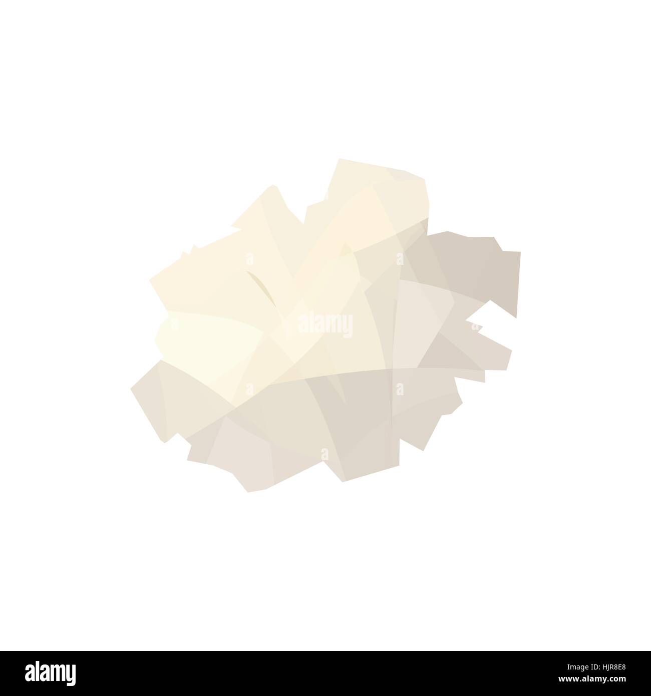 Crumpled paper icon in cartoon style on a white background Stock Vector ...