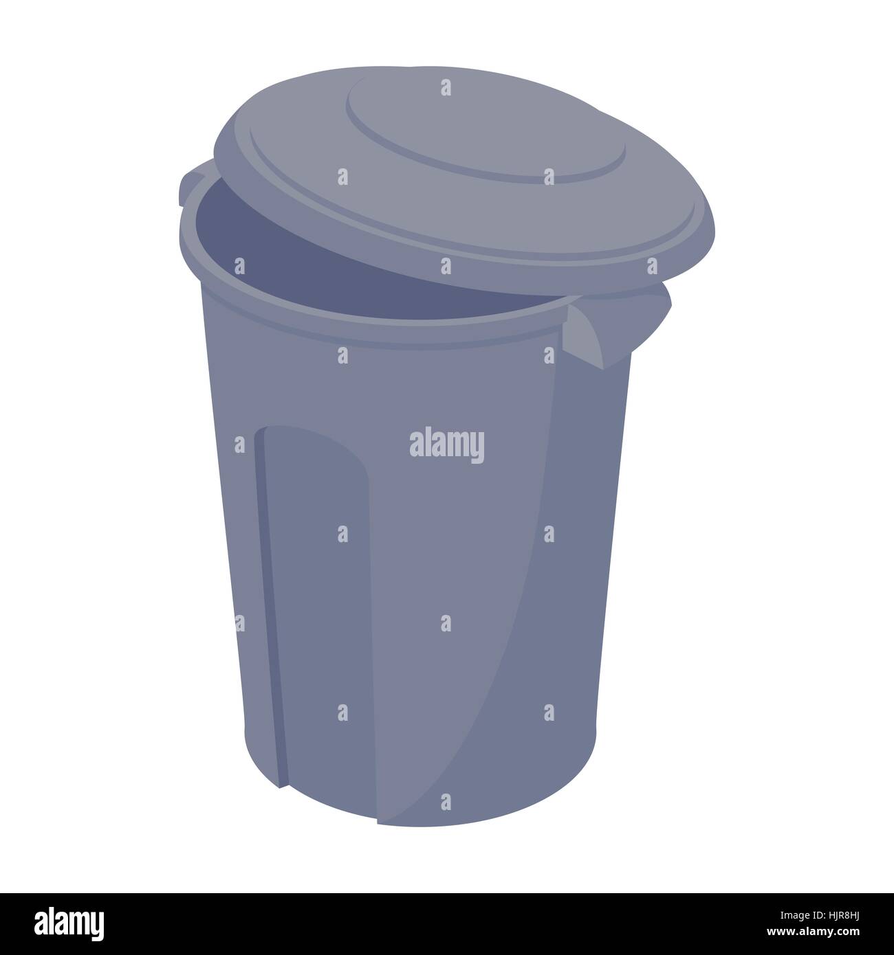 Grey trash can icon in cartoon style on a white background Stock Vector ...